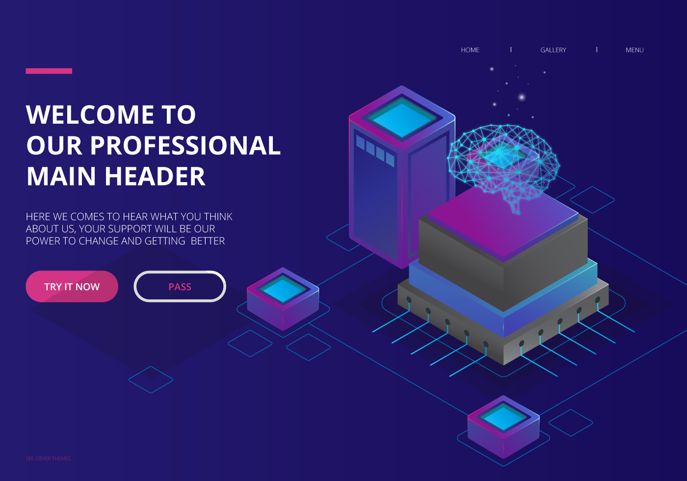 Artificial Intelligence UI Landing Page Theme 545649 Vector Art at Vecteezy