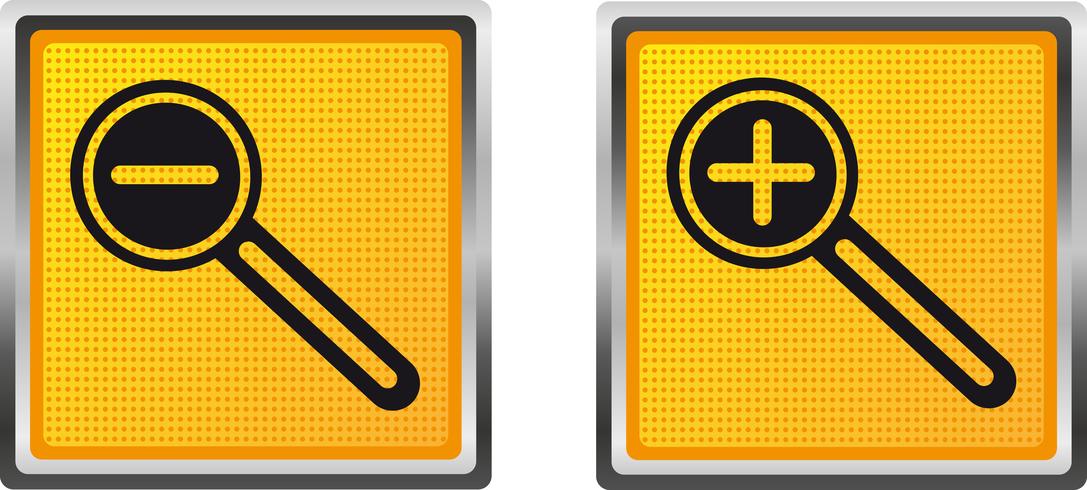Lupa de iconos aumentar y disminuir para la ilustración de vector de ...