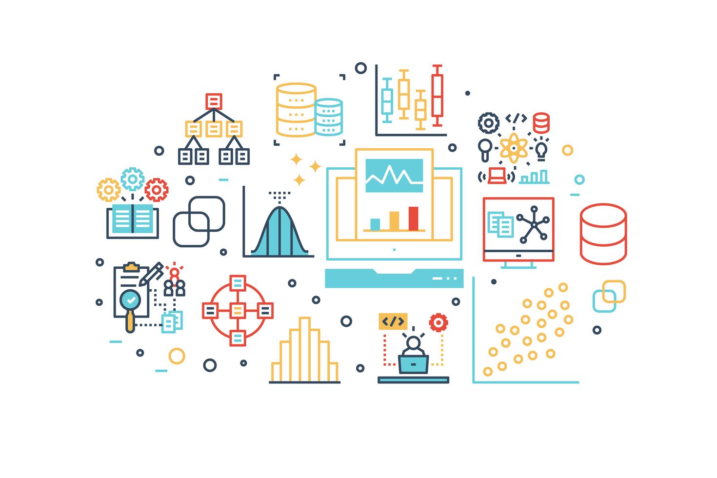 Data analysis line icons illustration 547754 Vector Art at Vecteezy Data analysis line icons illustration 547754 Vector Art at Vecteezy