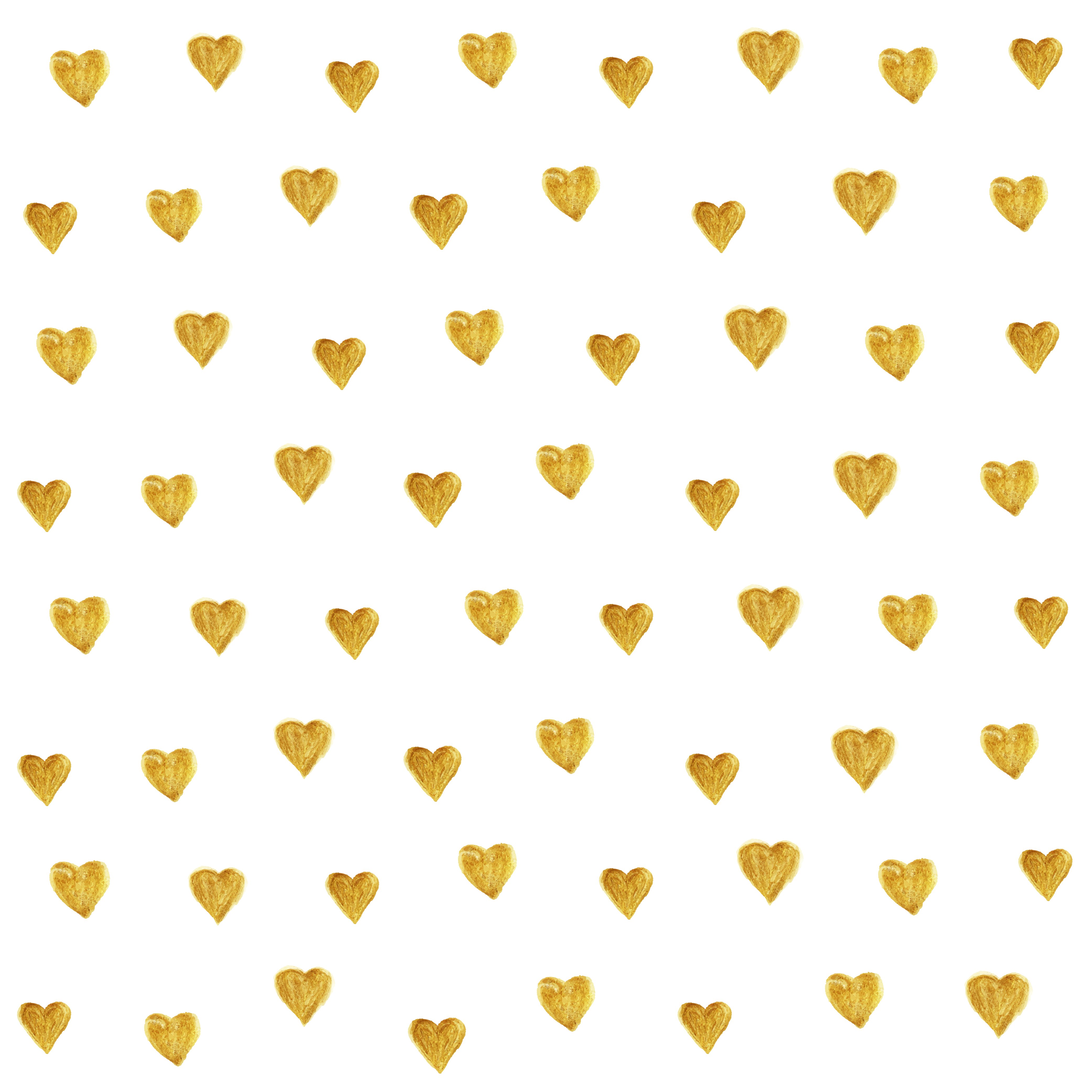 Golden Heart Pattern Seamless Isolated On White Background Created By