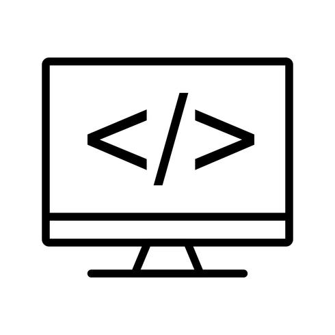 Coding on screen Line Black Icon 548599 Vector Art at Vecteezy