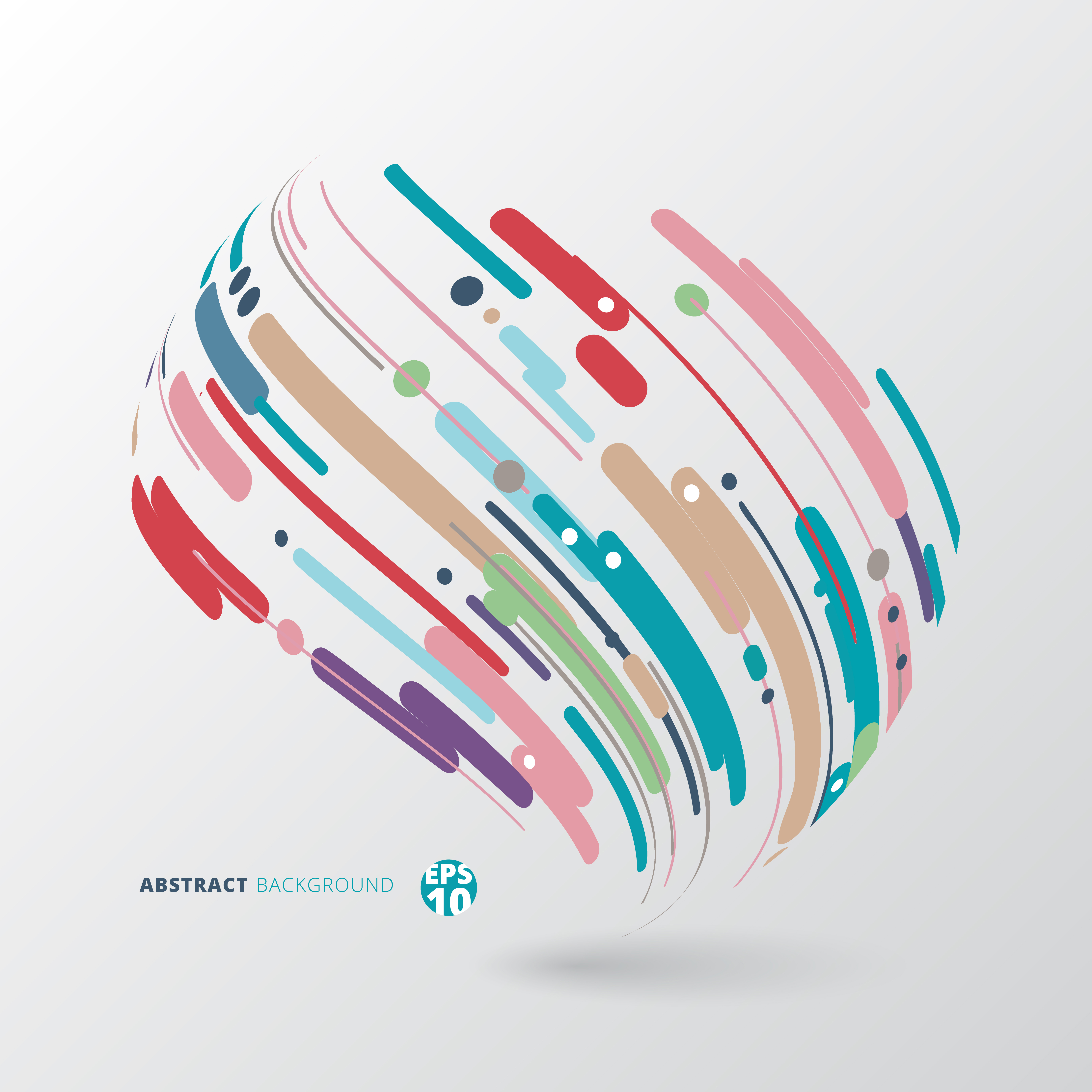 Modern Style Abstract With Composition Made Of Various Lines Wrapping Circle 3d Rounded Shapes