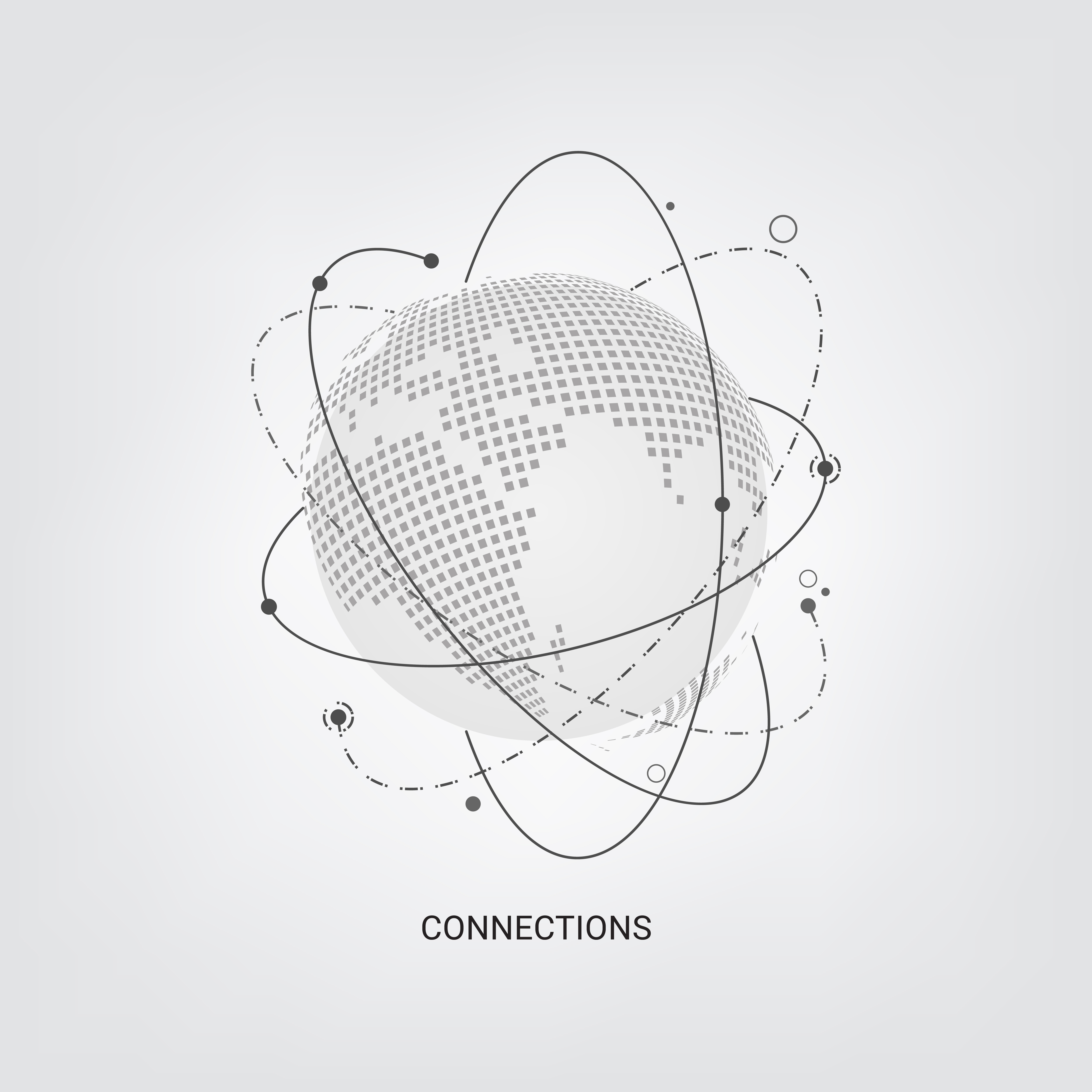 Abstract Technology Background Global Network Connections With Points And Lines On Globe Earth