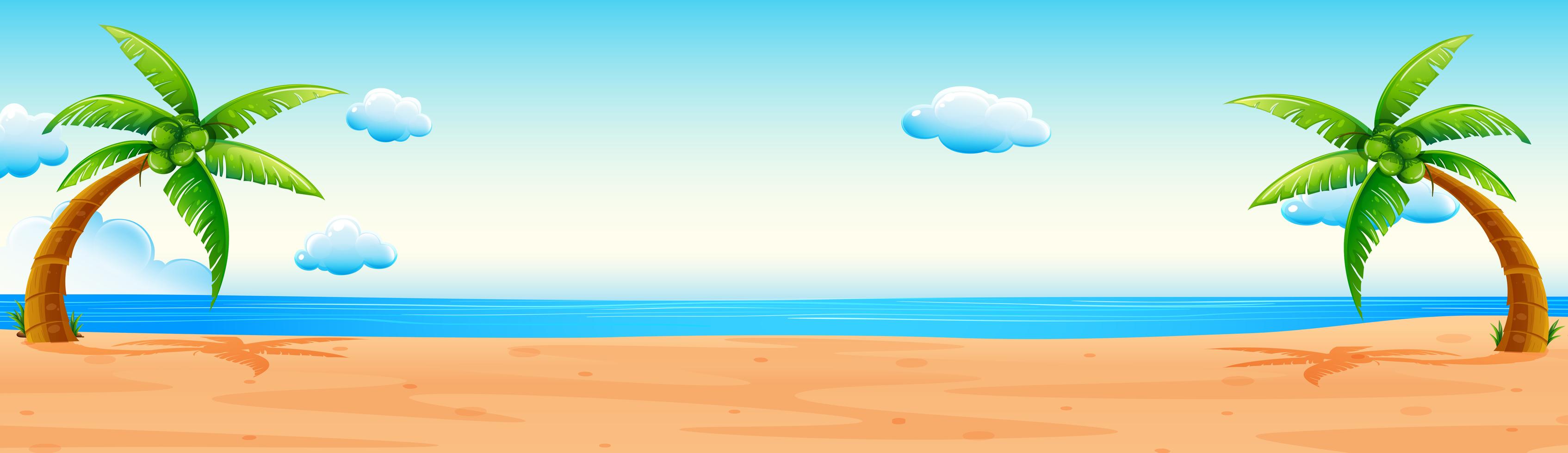 Scene with beach and ocean 550066 Vector Art at Vecteezy