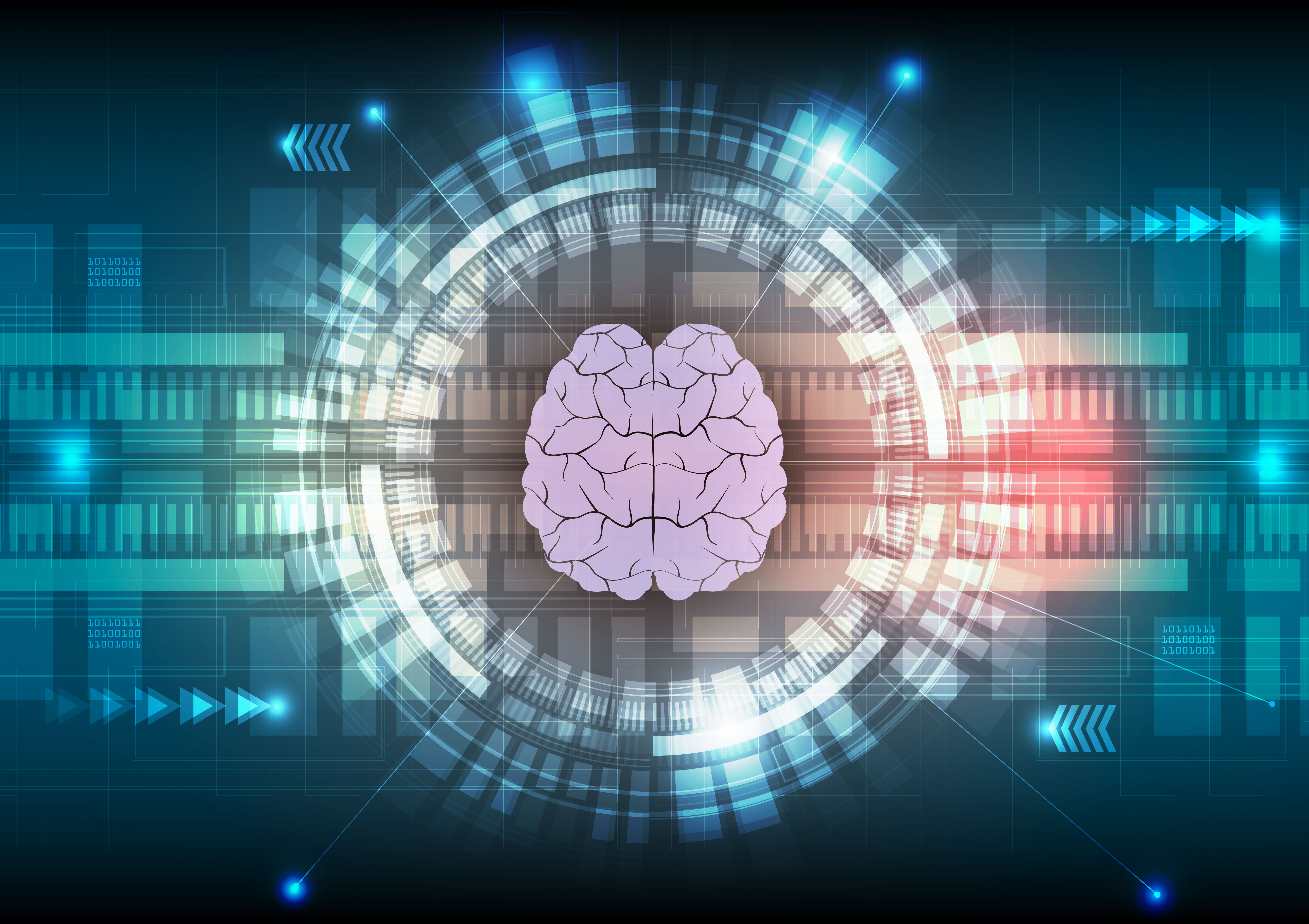 Digital Technology And Brain Abstract Background Vector Illustration