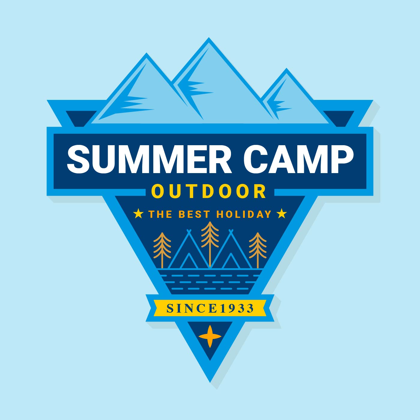 Flat Summer Camp Badge 555136 Vector Art At Vecteezy