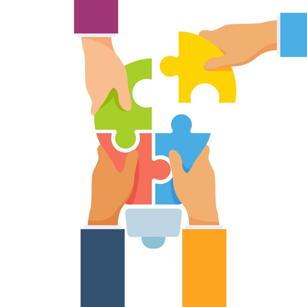 Teamwork Concept Flat style teamwork 555563 Vector Art at Vecteezy