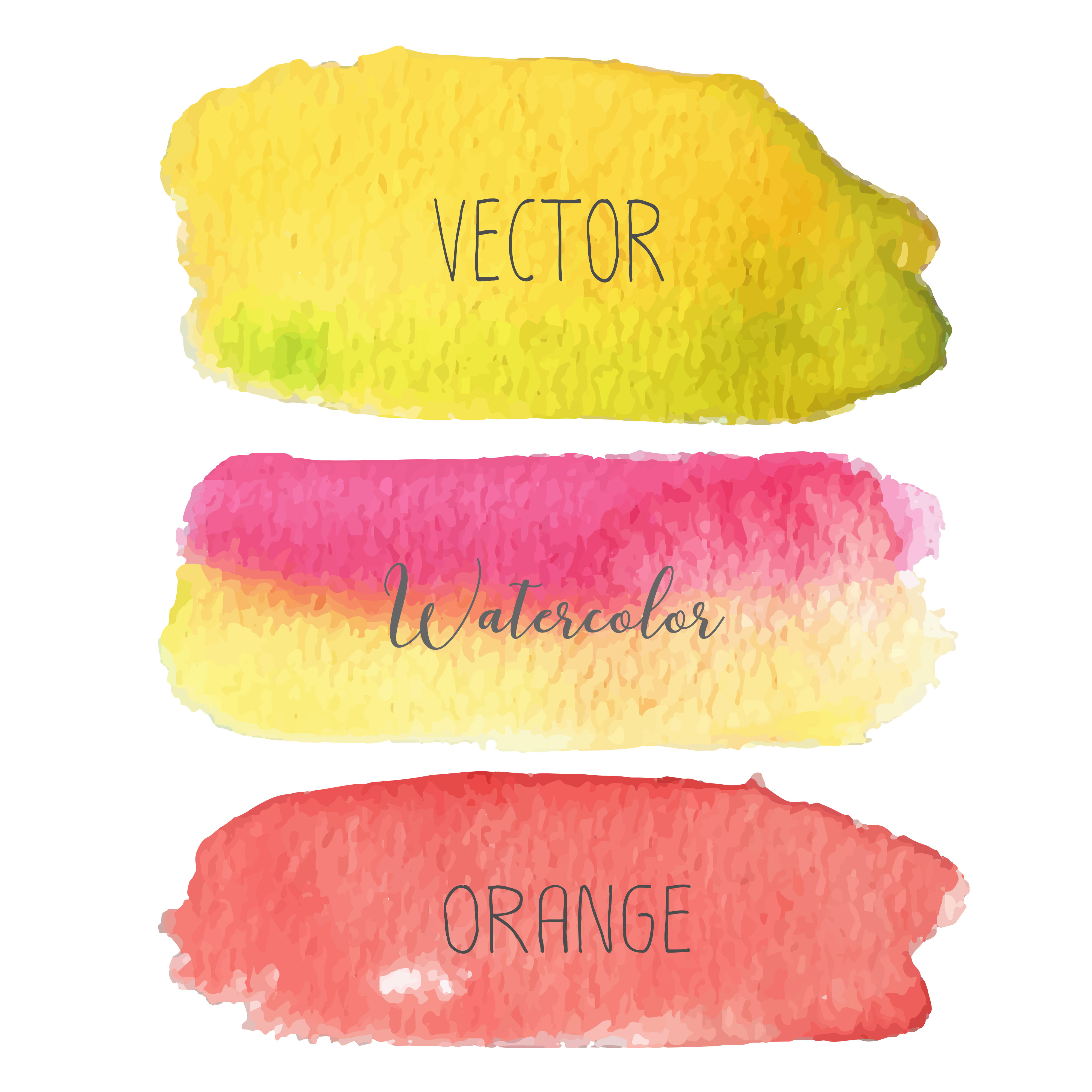 Set of colorful brush strokes watercolor on white baclground, Vector ...