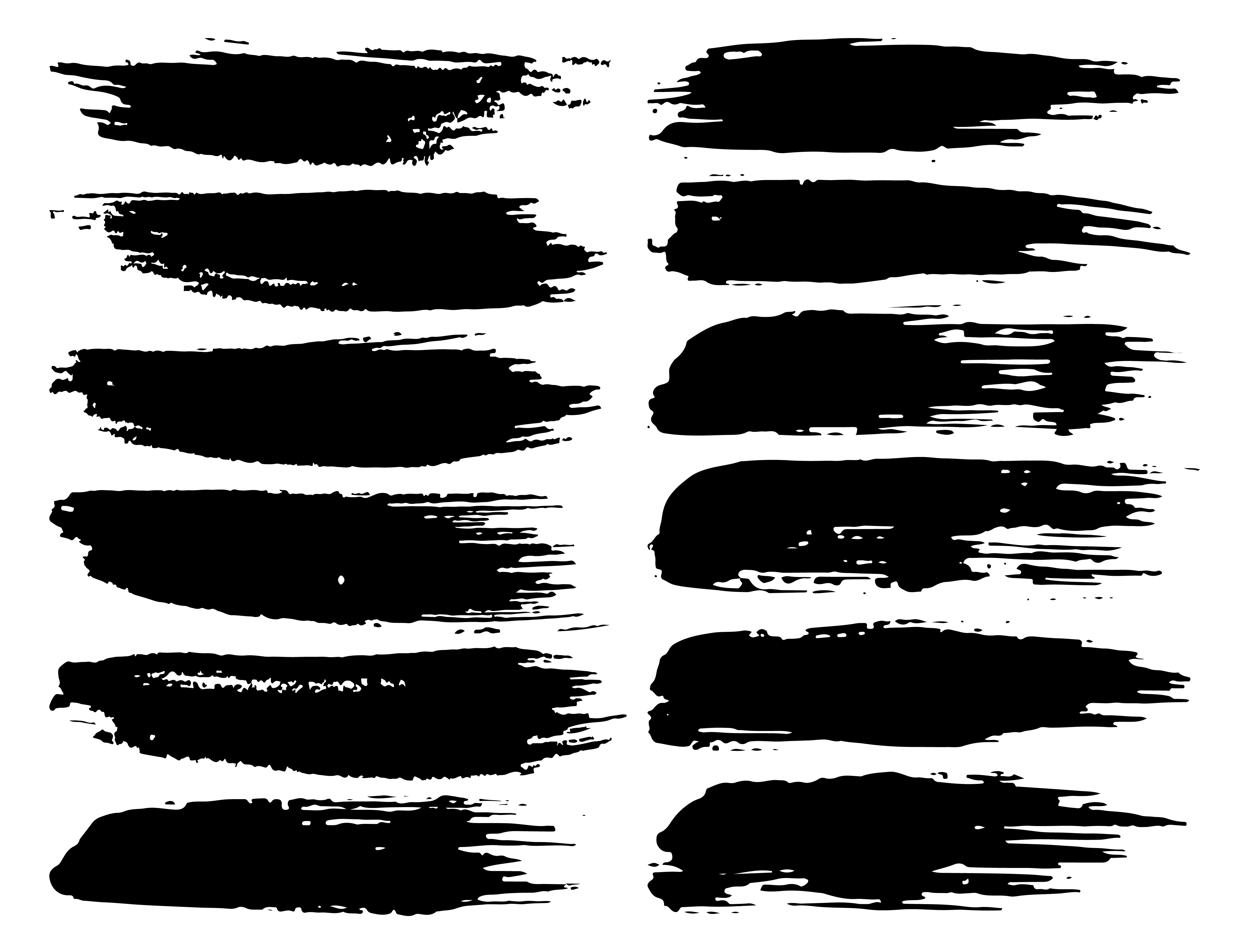 Set of brush strokes, Black ink grunge brush strokes. Vector ...