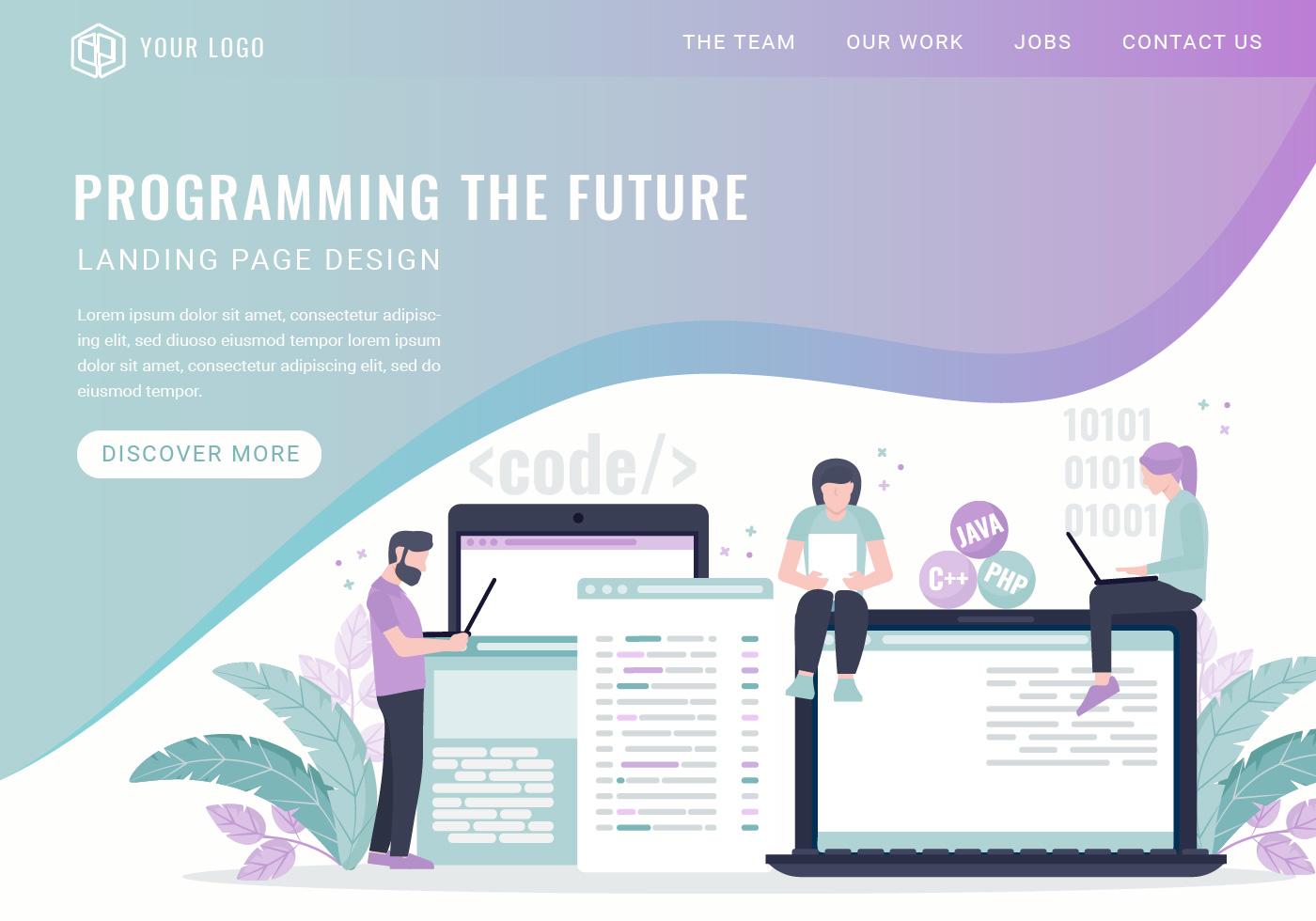Vector Programming Services Landing Page 556542 Vector Art at Vecteezy