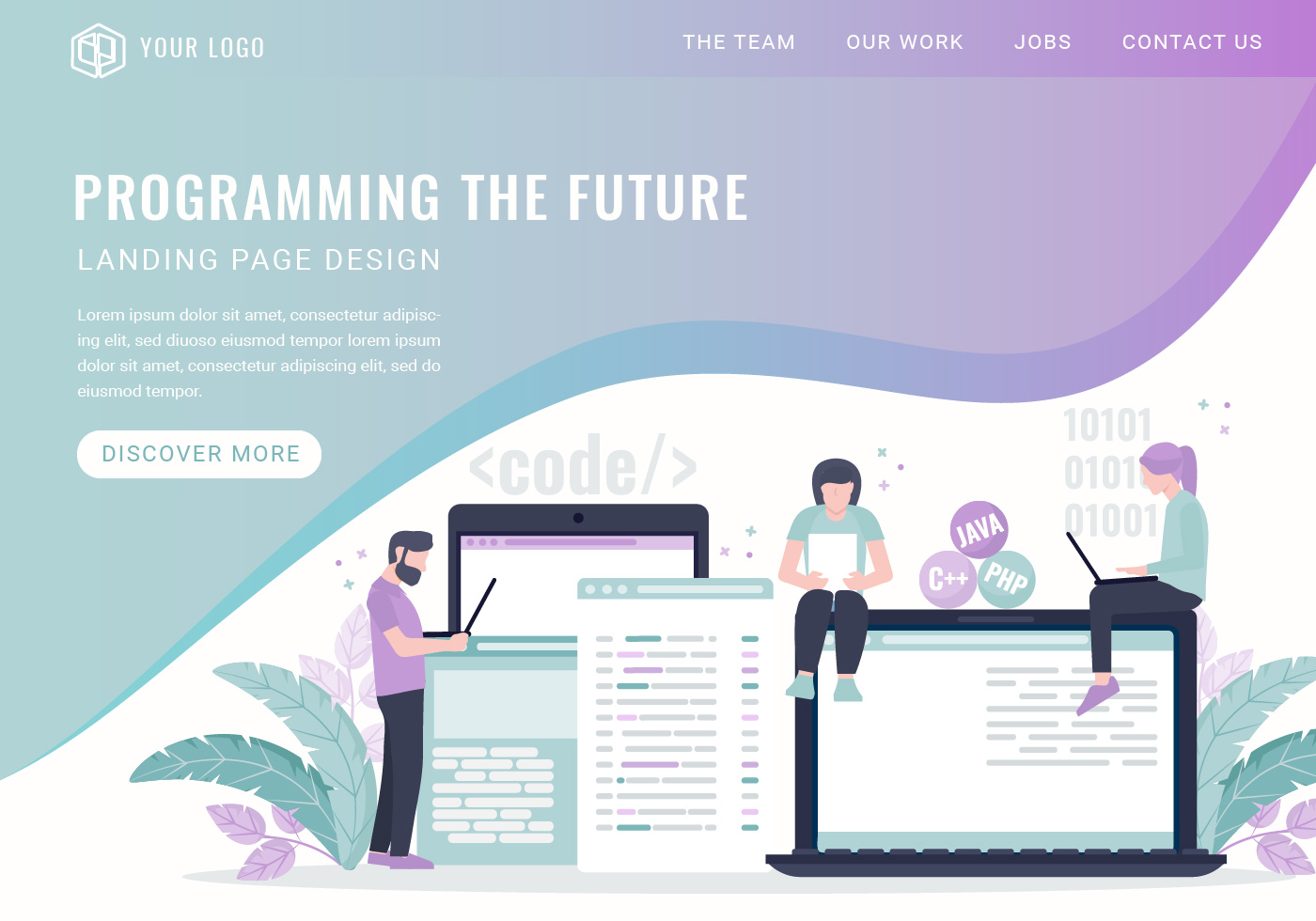 Vector Programming Services Landing Page 556542 Vector Art at Vecteezy