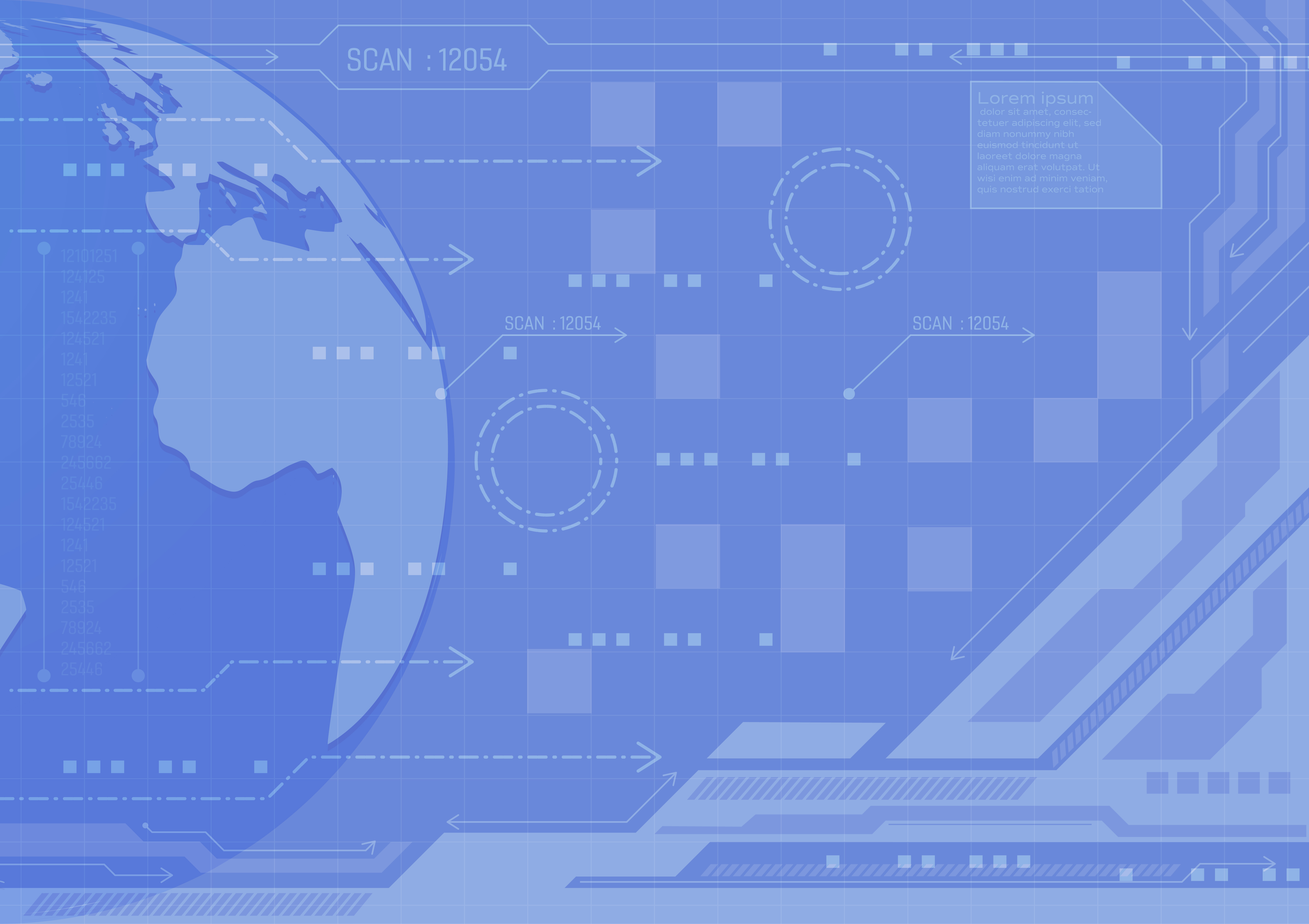 Blue Color Abstract Background Digital Technology Concept Vector Illustration With Copy Space