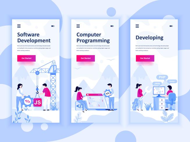 Set Of Onboarding Screens User Interface Kit For Development Programming Developing Mobile