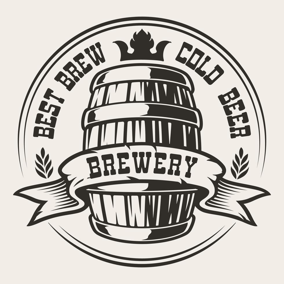 Badge With A Barrel Of Beer 561025 Vector Art At Vecteezy