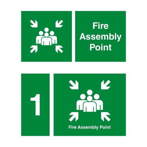 Fire Assembly Point Vector Signage Illustration Design. Vector EPS 10 ...