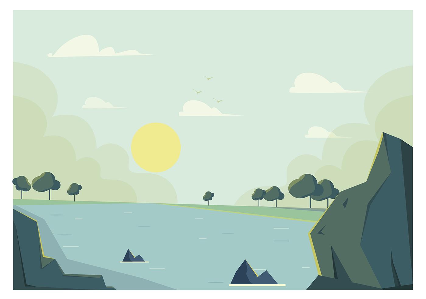 Vector Landscape Illustration 562992 Vector Art at Vecteezy