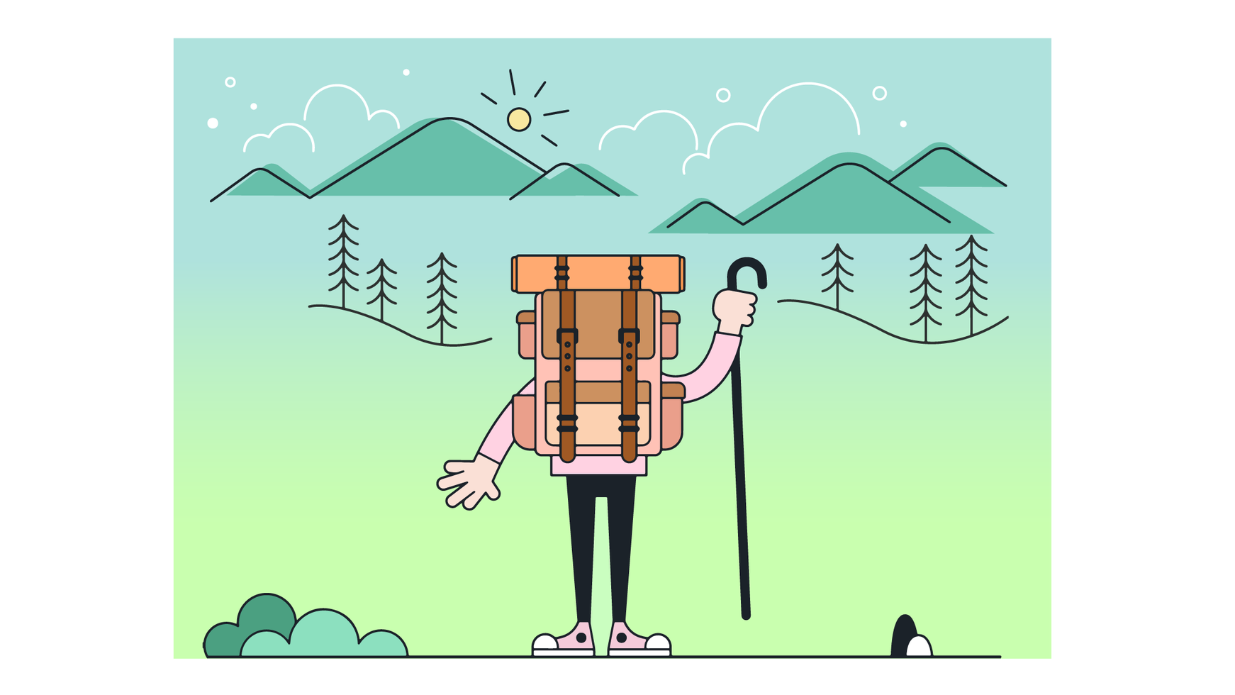 Backpacking Trip Vector 563059 Vector Art at Vecteezy