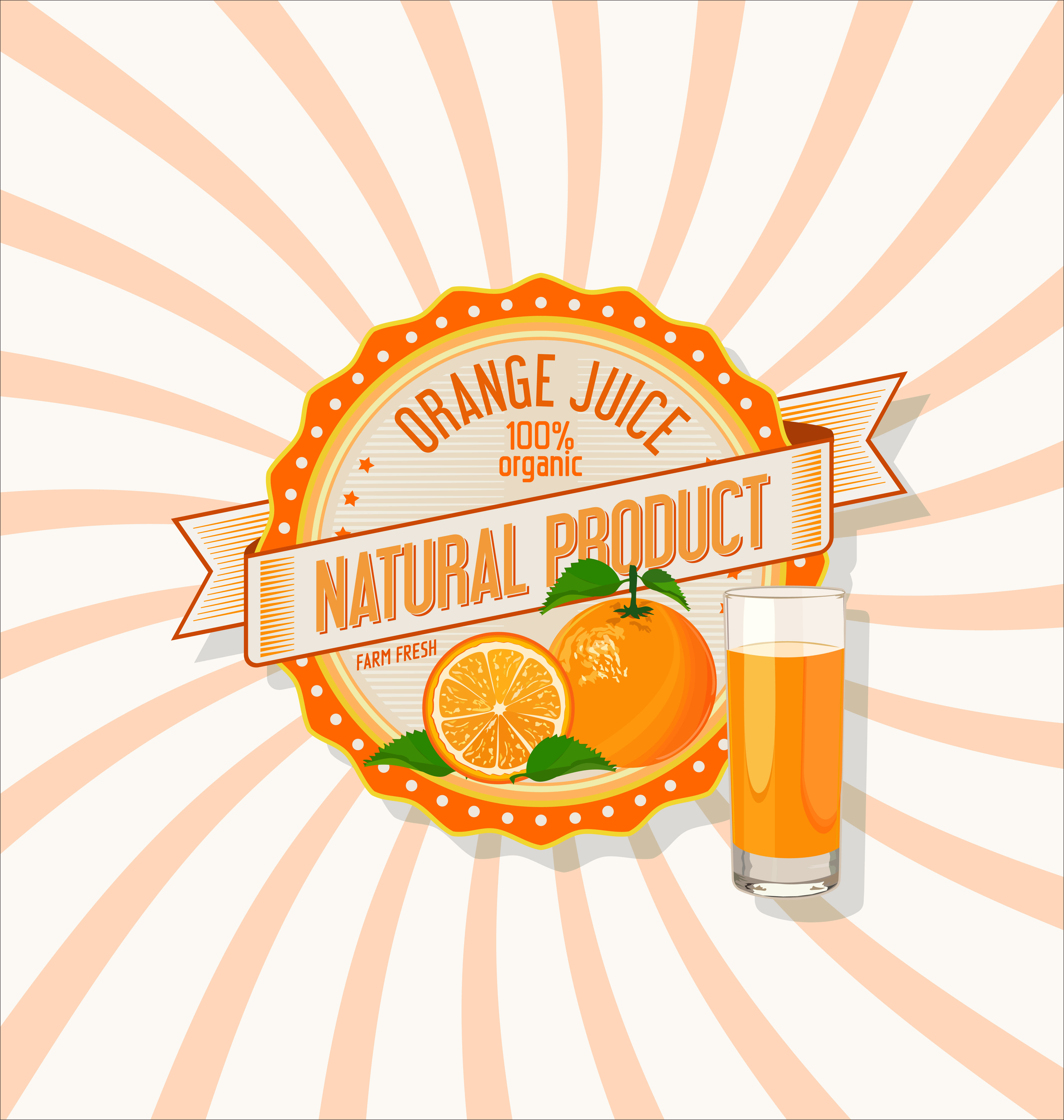 Orange Juice And Slices Of Orange Background 563080 Vector Art At Vecteezy