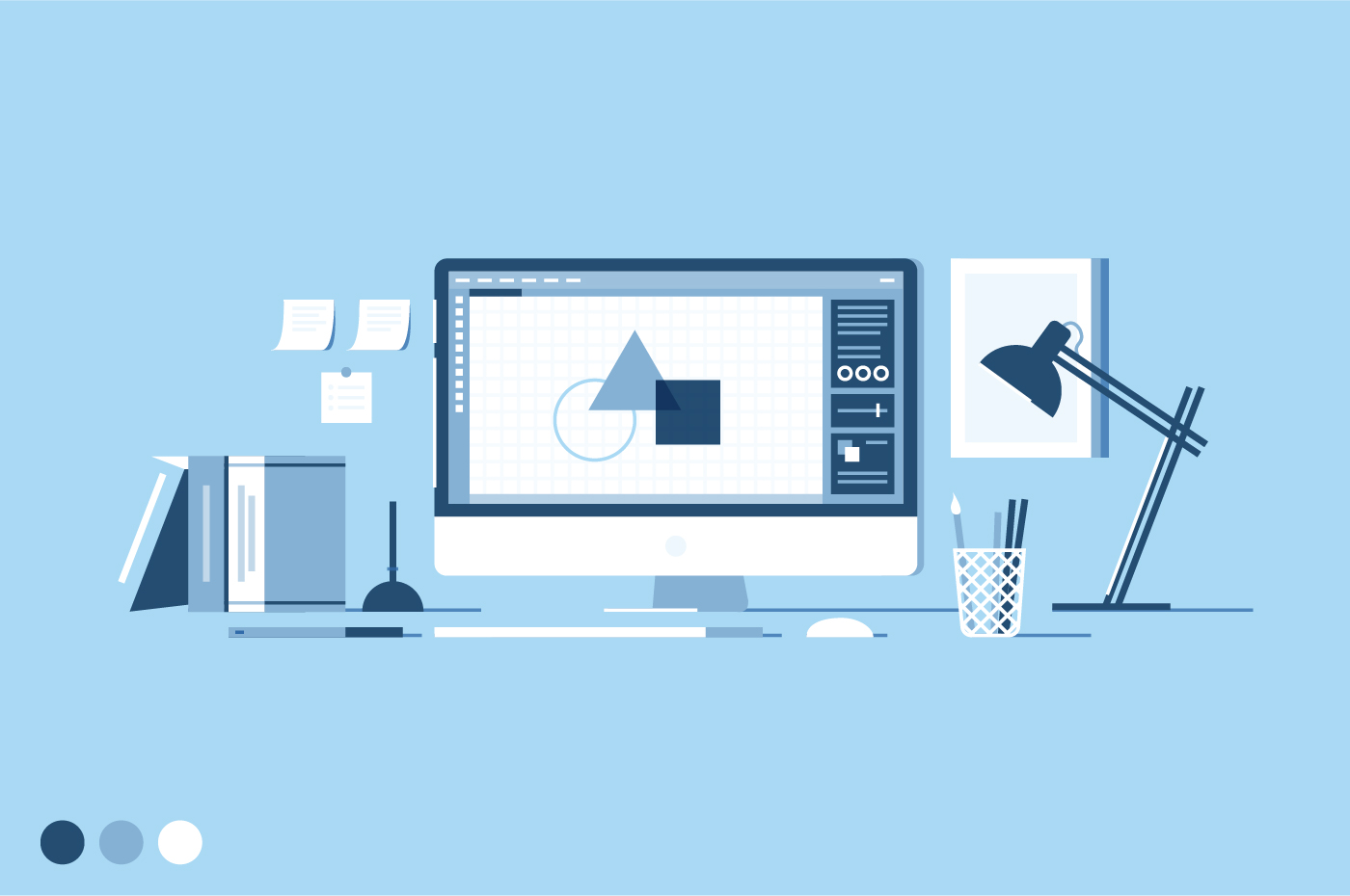 Designer workspace vector illustration 564848 Vector Art at Vecteezy Designer workspace vector illustration 564848 Vector Art at Vecteezy