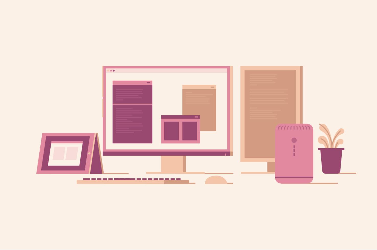 Programmer workspace vector illustration 564865 Vector Art at Vecteezy