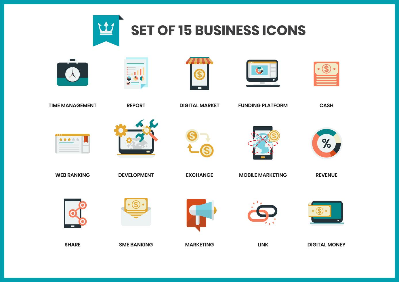 Business icons set for business 565995 Vector Art at Vecteezy