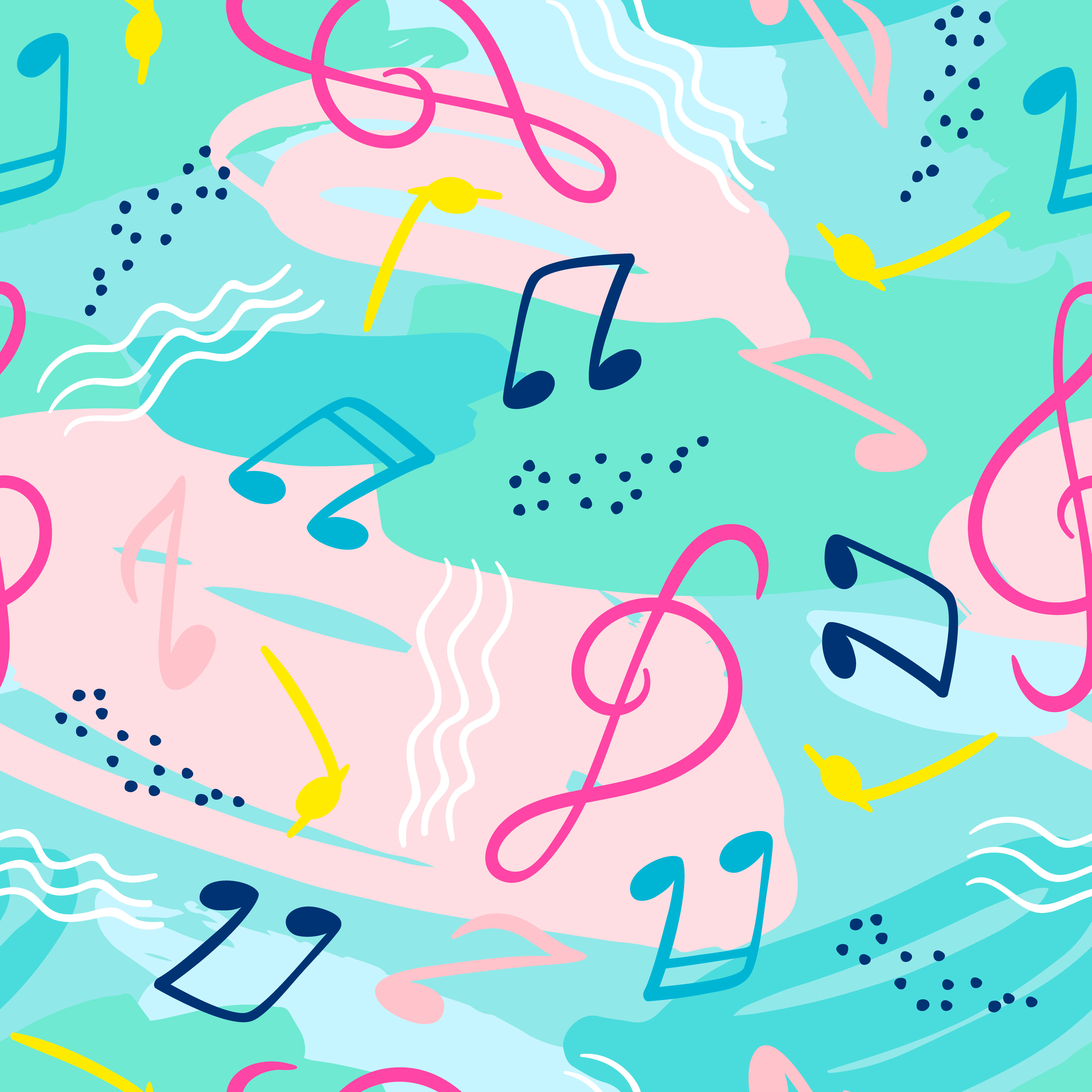 Seamless pattern with musical notes. Vector hand draw background 566251 ...
