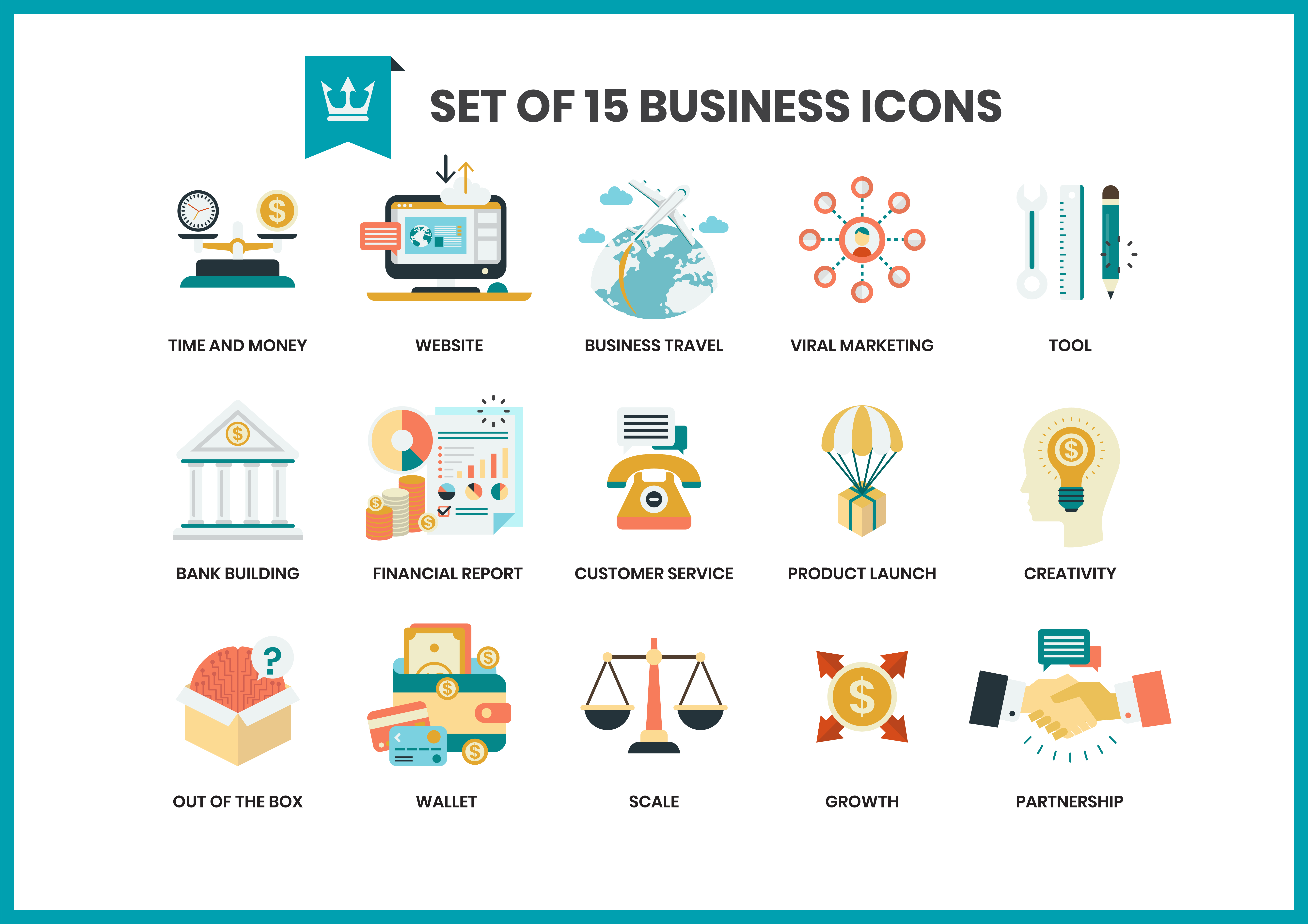 Business icons set for business 566671 Vector Art at Vecteezy