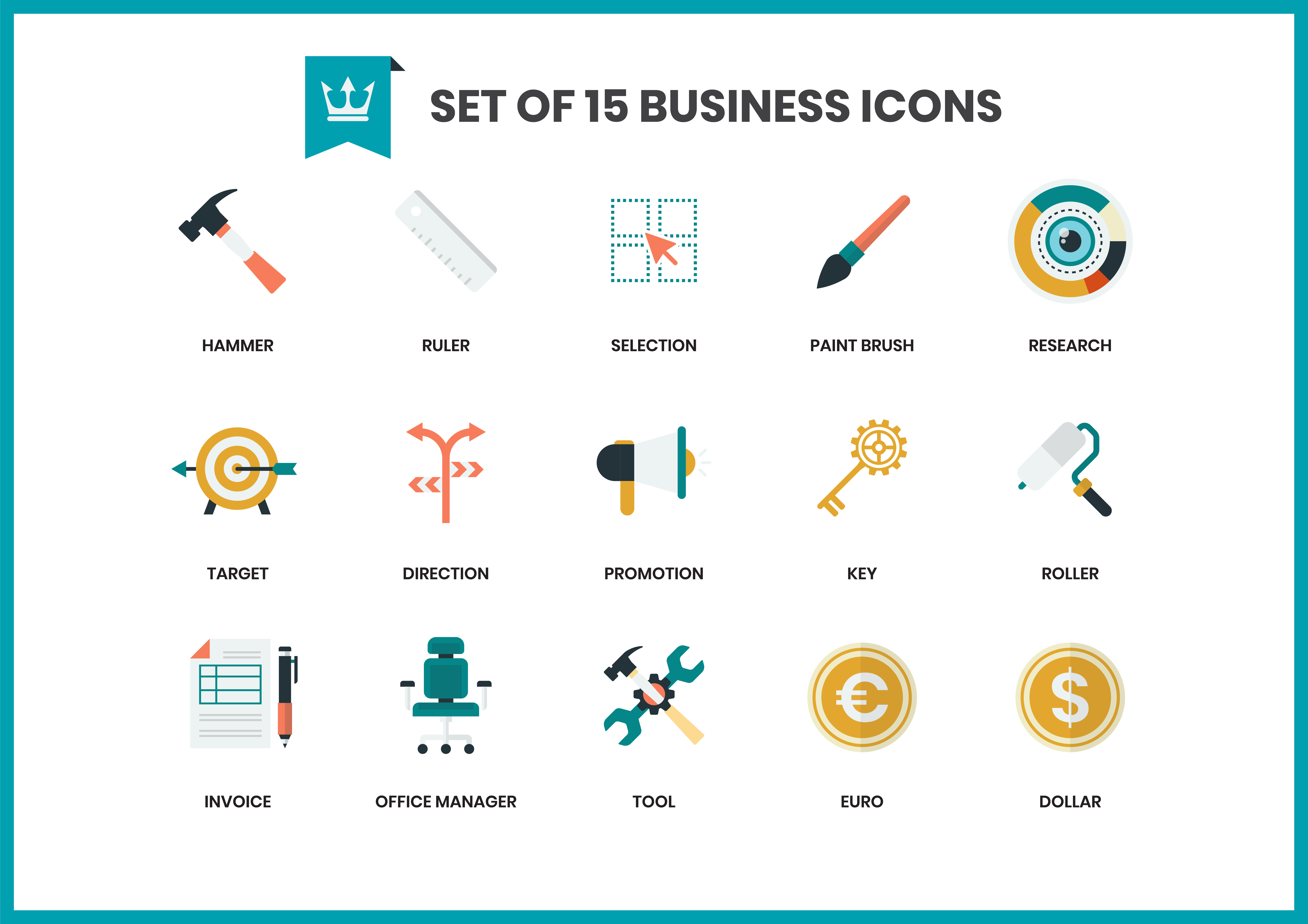 Business icons set for business 566691 Vector Art at Vecteezy
