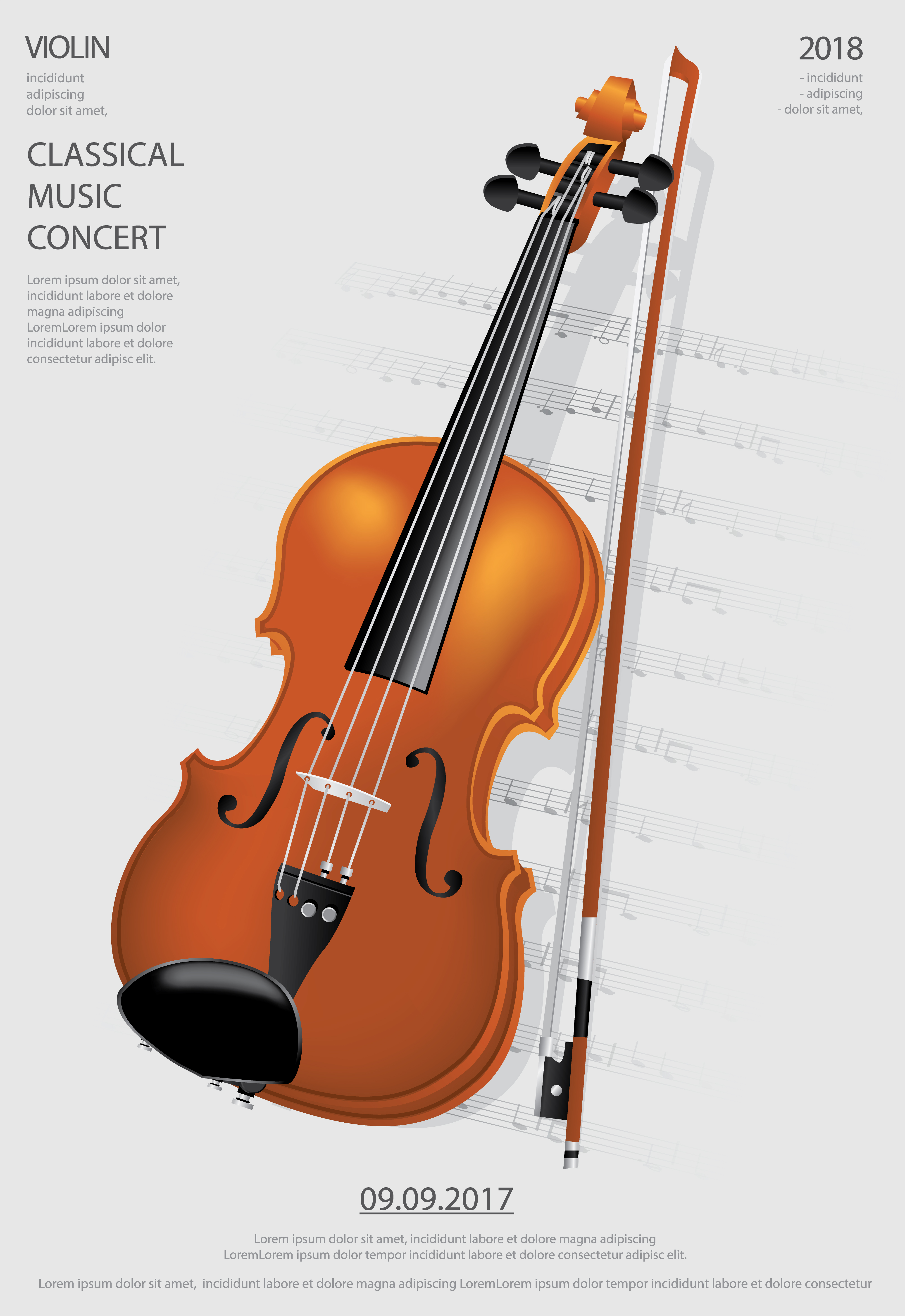 The Classical Music Concept Violin Vector Illustration 569164 Vector Art At Vecteezy