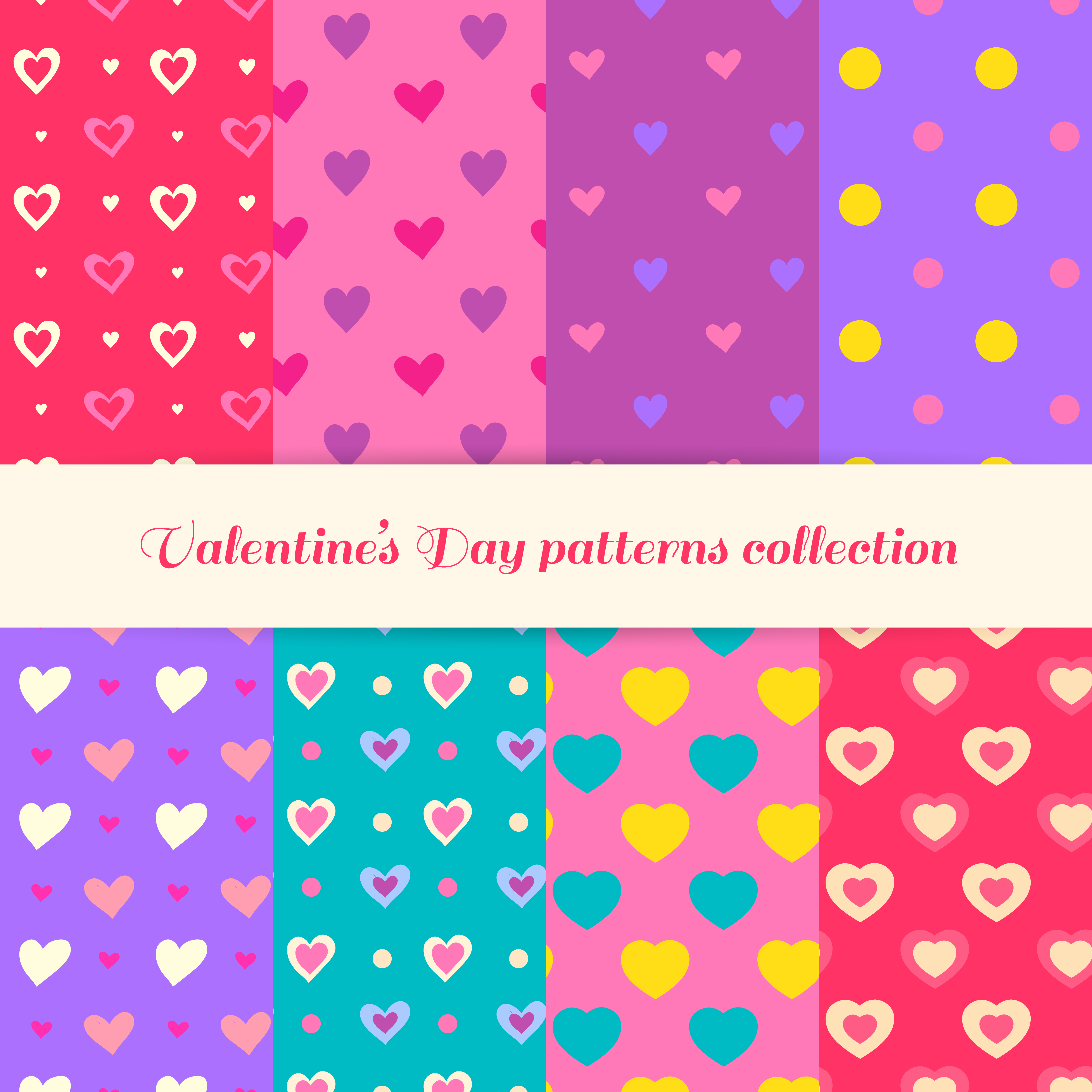 Valentine's day patterns collection. Love patterns. Valentines day ...
