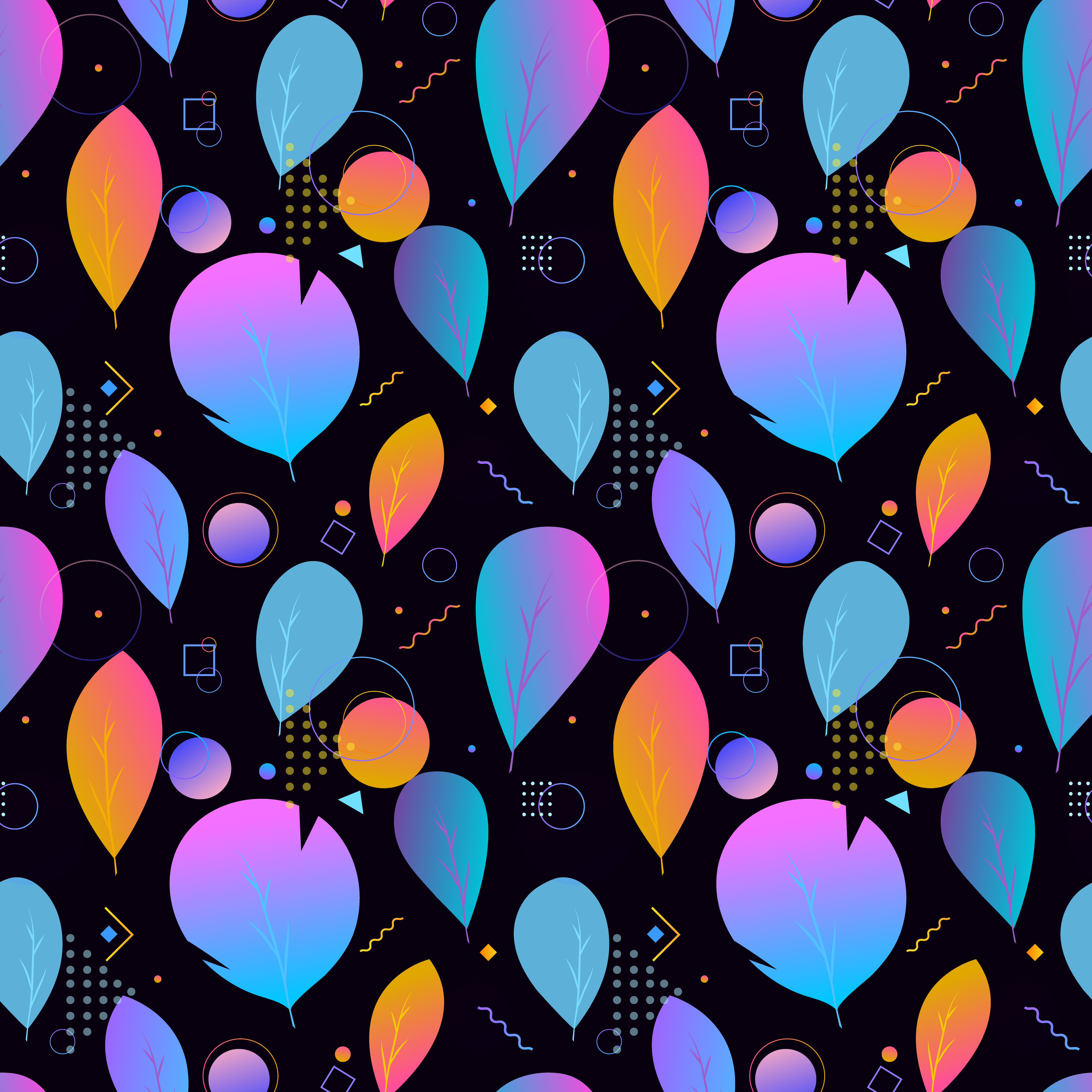 Colorful abstract modern leaves, seamless pattern 570157 Vector Art at ...