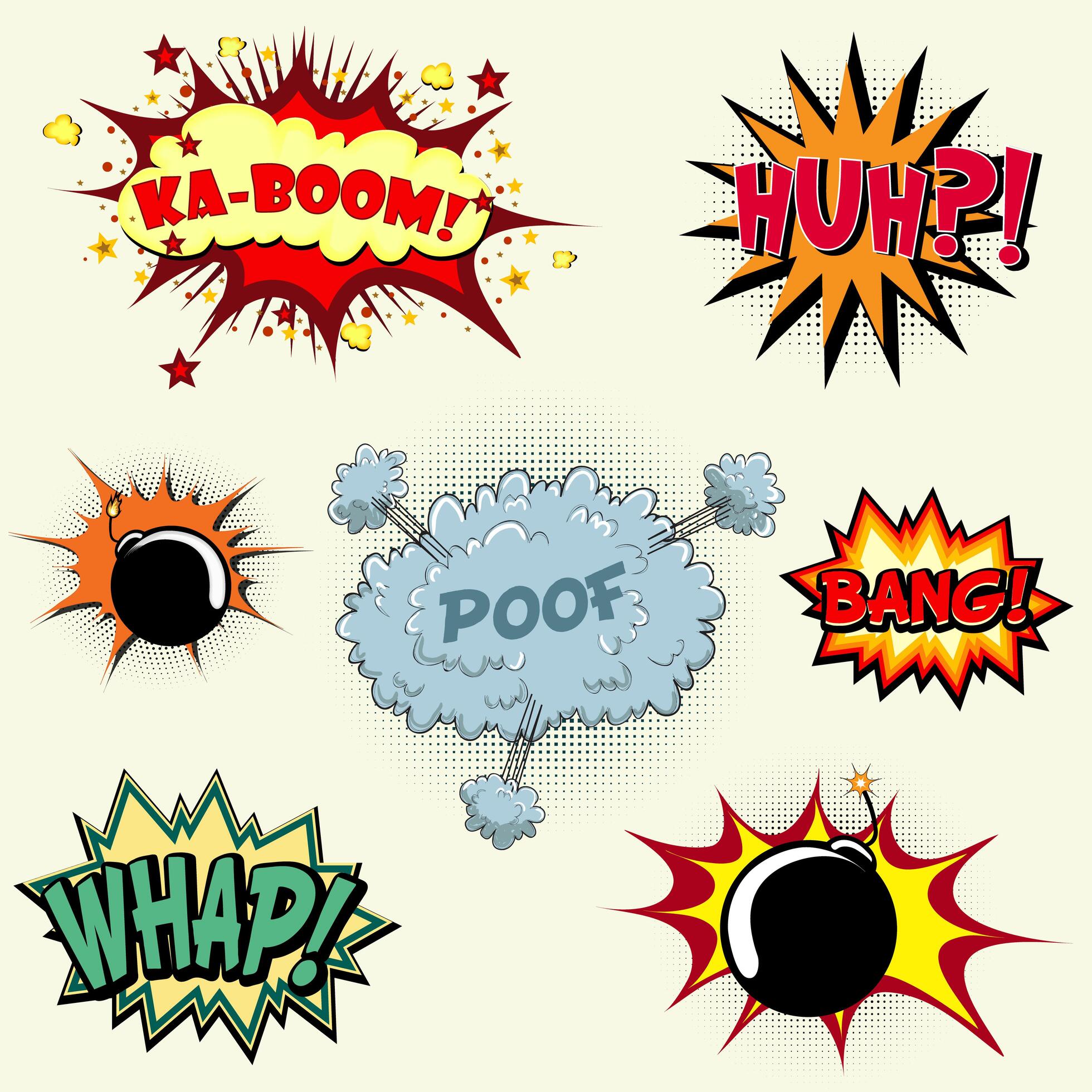 Comic book vector elements 570419 Vector Art at Vecteezy