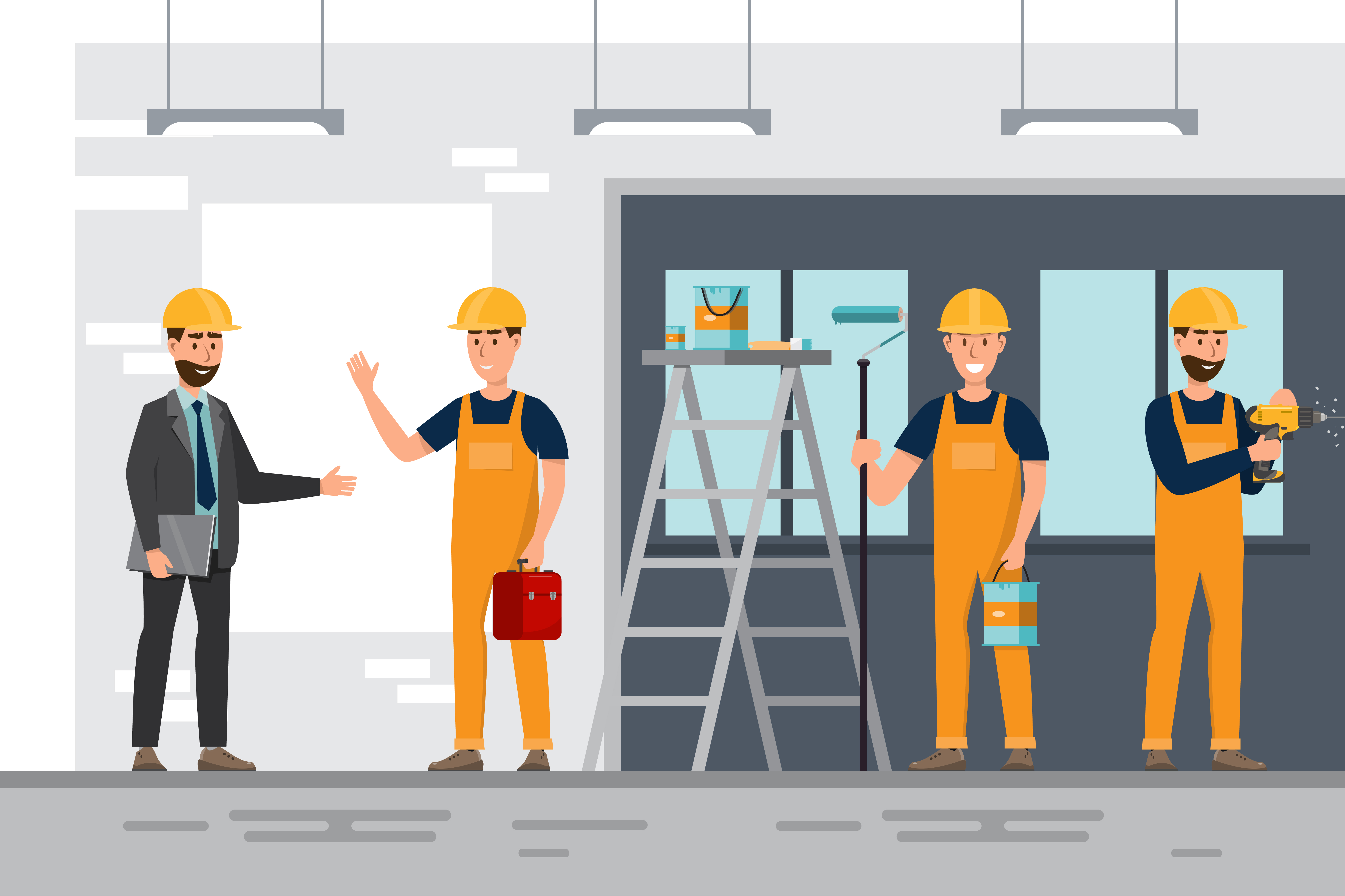 Architect Foreman Engineering Construction Worker In Different Characte 570786 Vector Art At