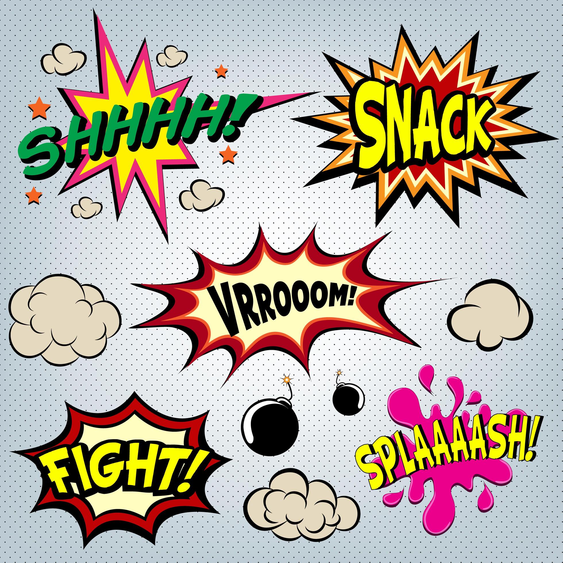 Comic book vector elements 570877 Vector Art at Vecteezy
