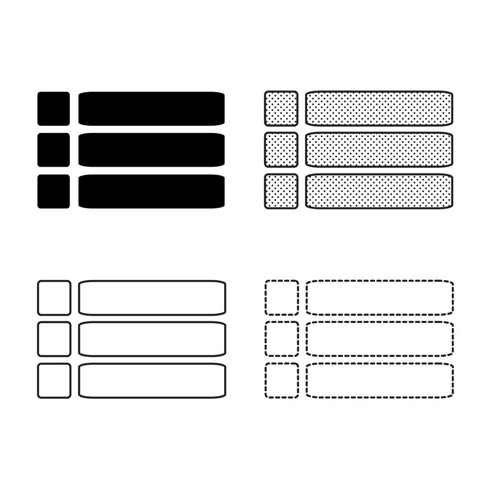 Menu icons vector 571638 Vector Art at Vecteezy