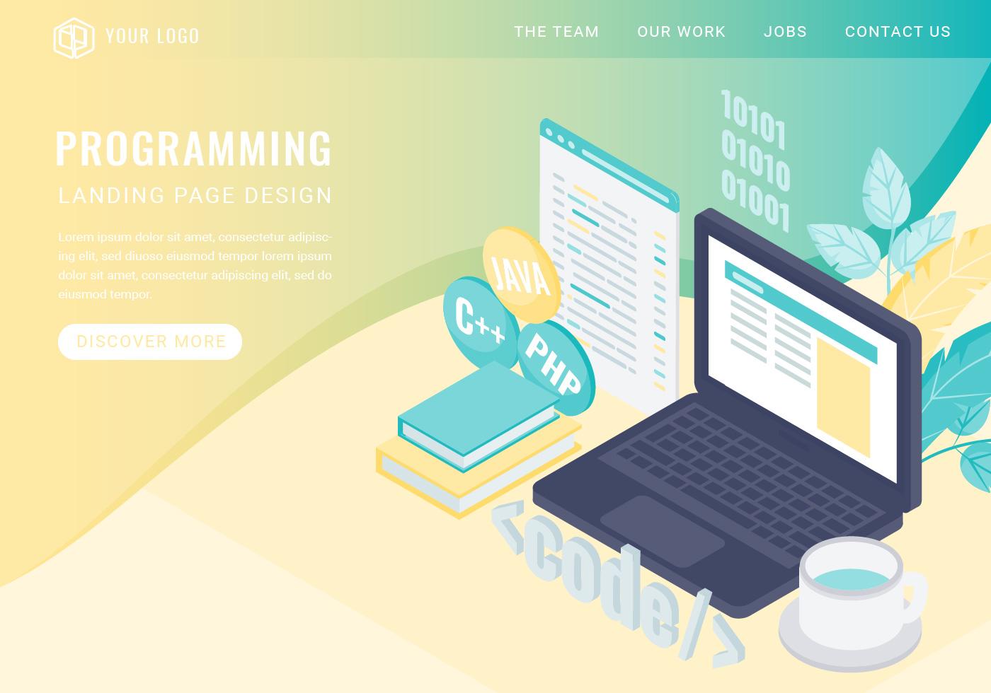 Vector Programming Isometric Landing Page 573007 Vector Art at Vecteezy