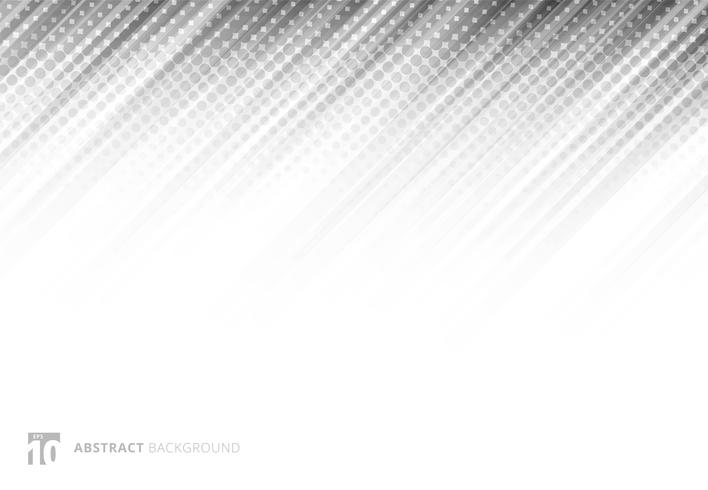 Gray abstract diagonal lines background technology with halftone on ...
