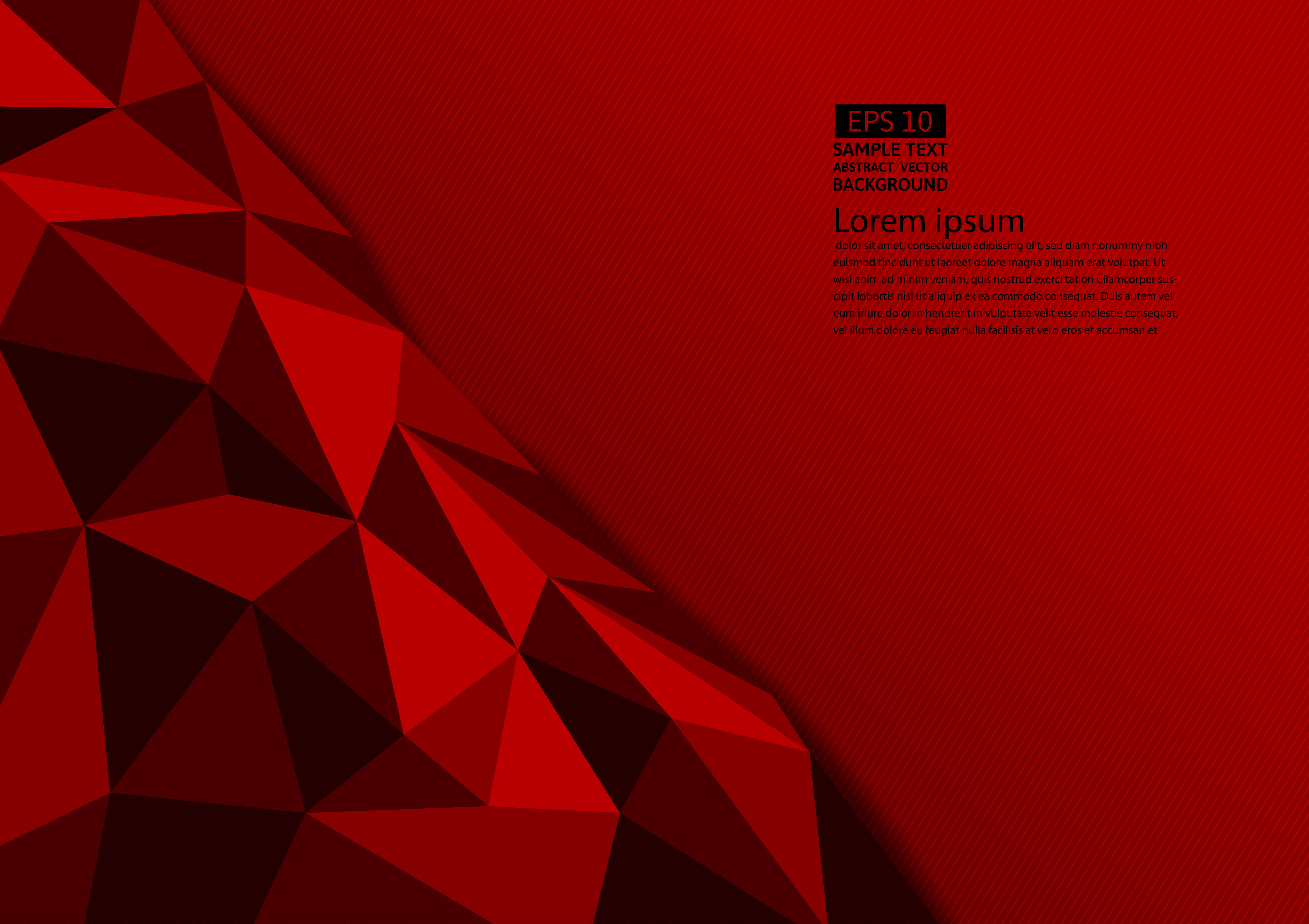 Red Color Polygon Abstract Background With Copy Space Vector
