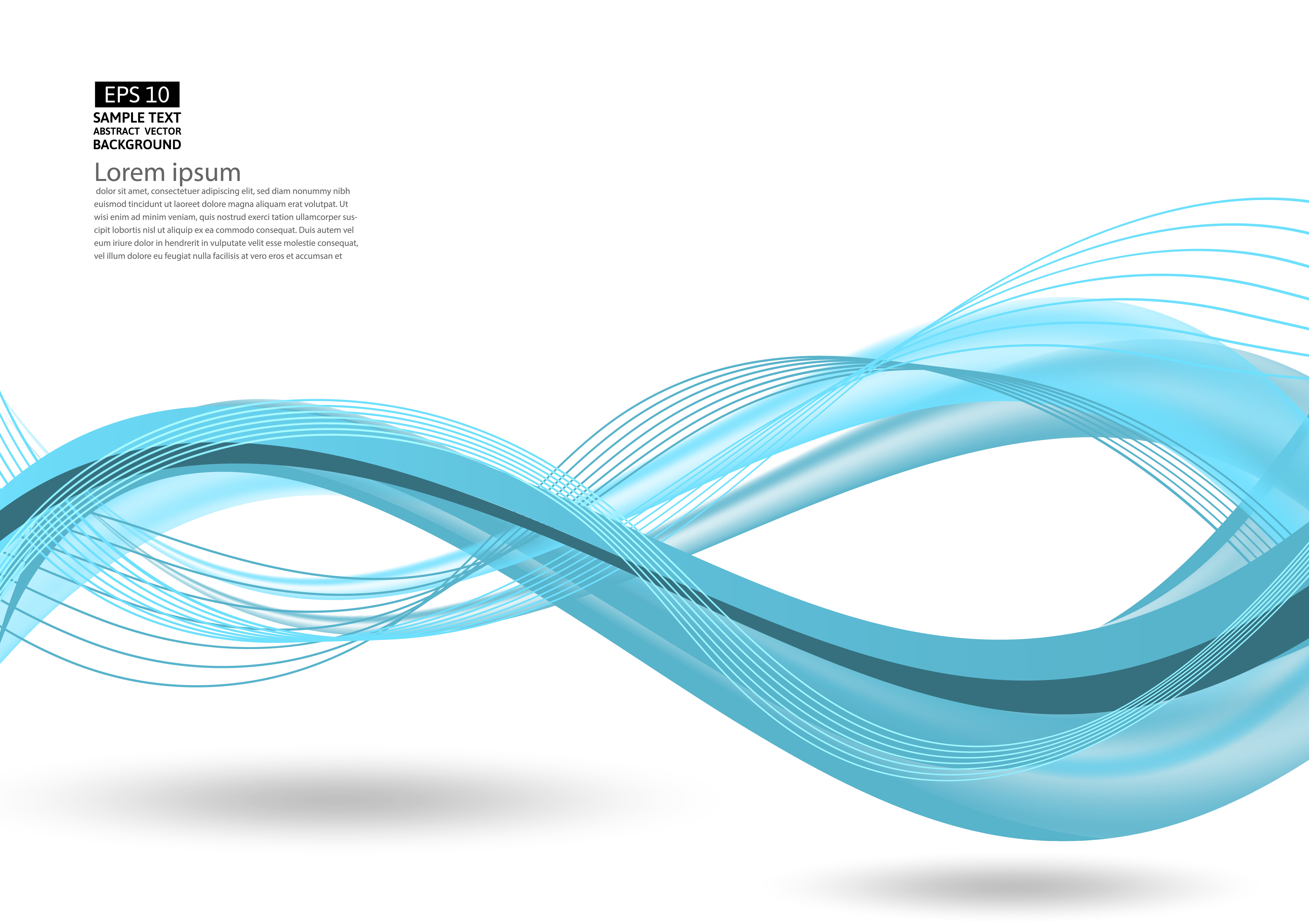 Blue abstract wave background modern design with copy space, Vector ...