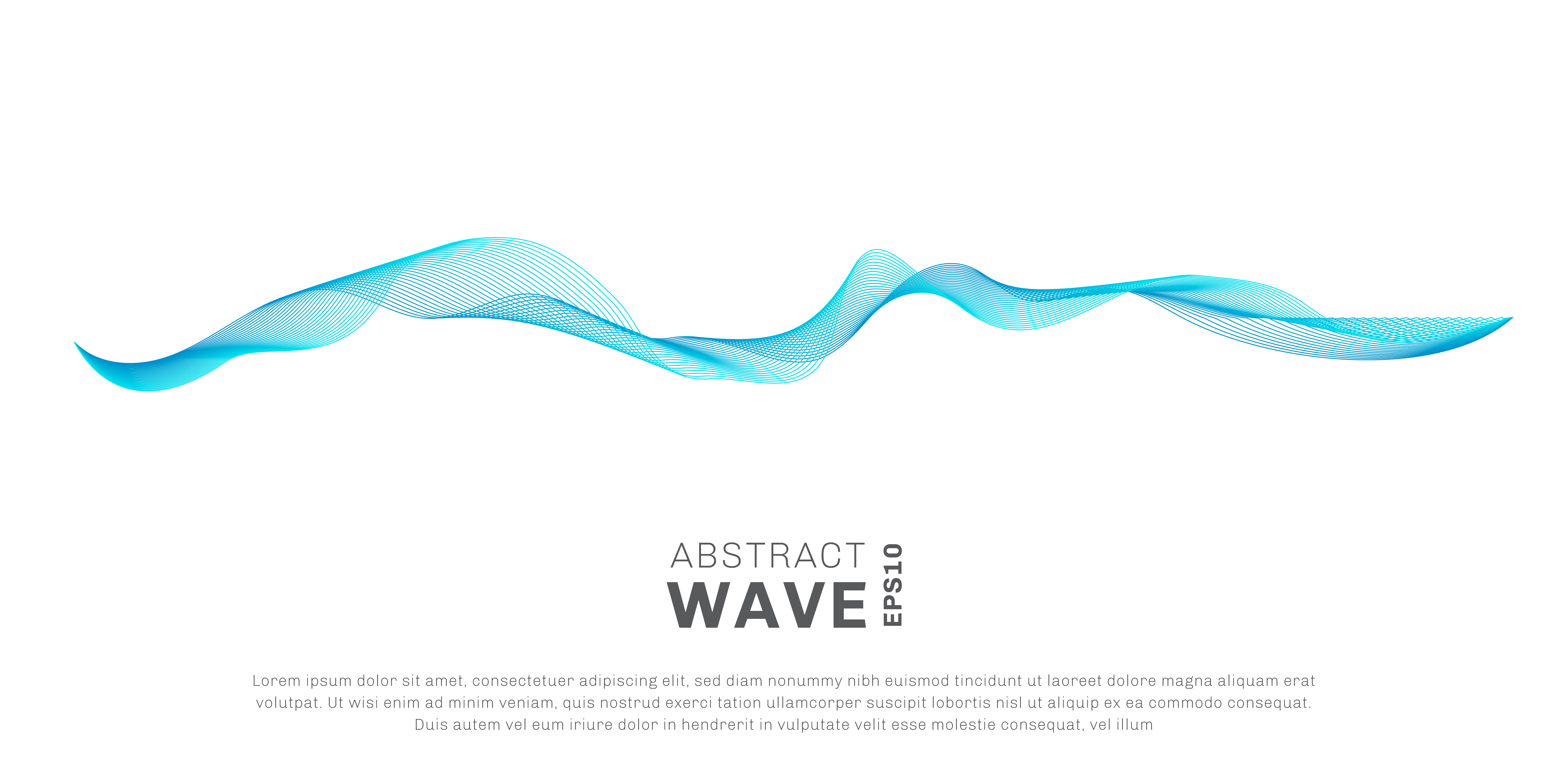 Abstract Wave Lines Blue Color Flowing Isolated On White Background