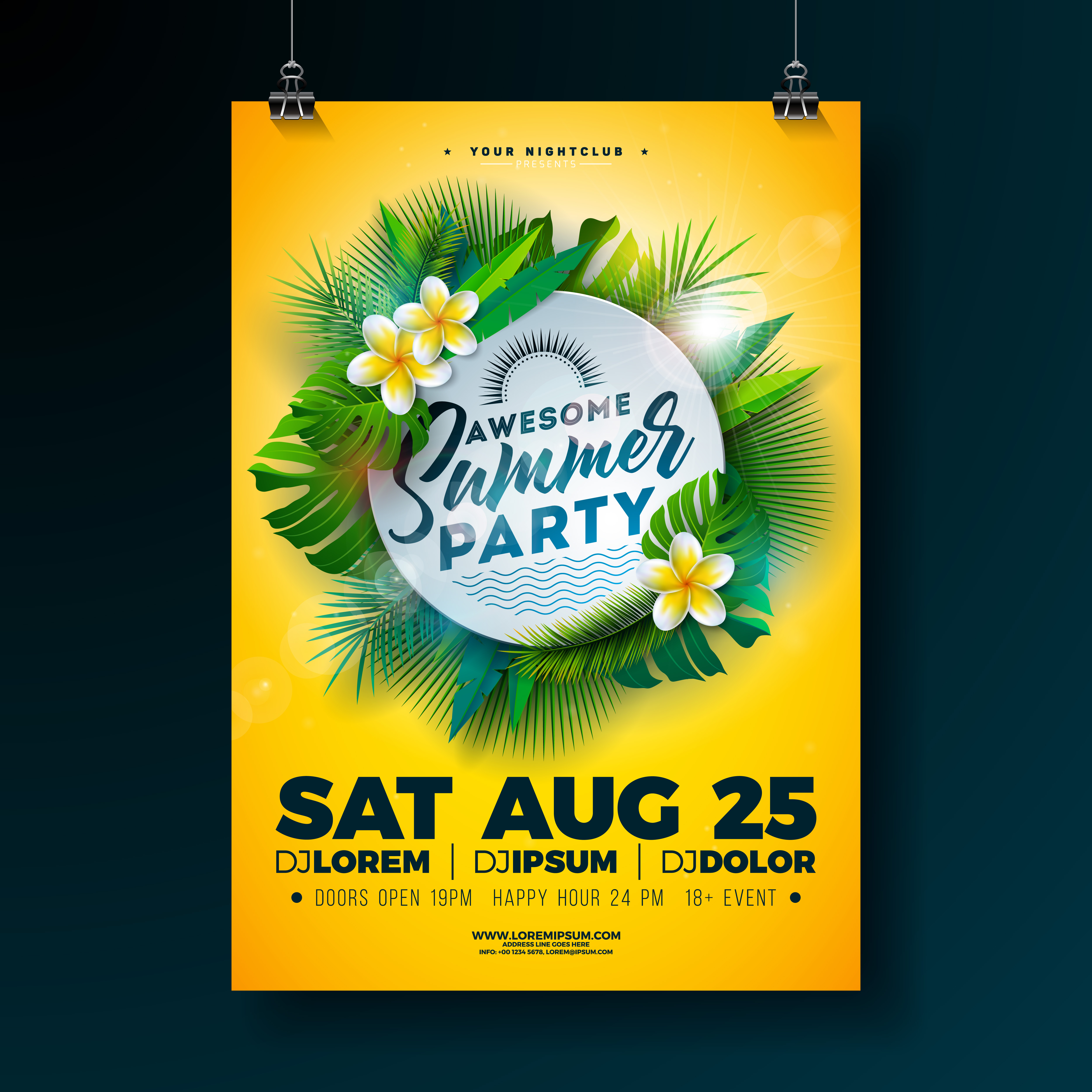 Summer Beach Party Flyer Design 584165 Vector Art At Vecteezy