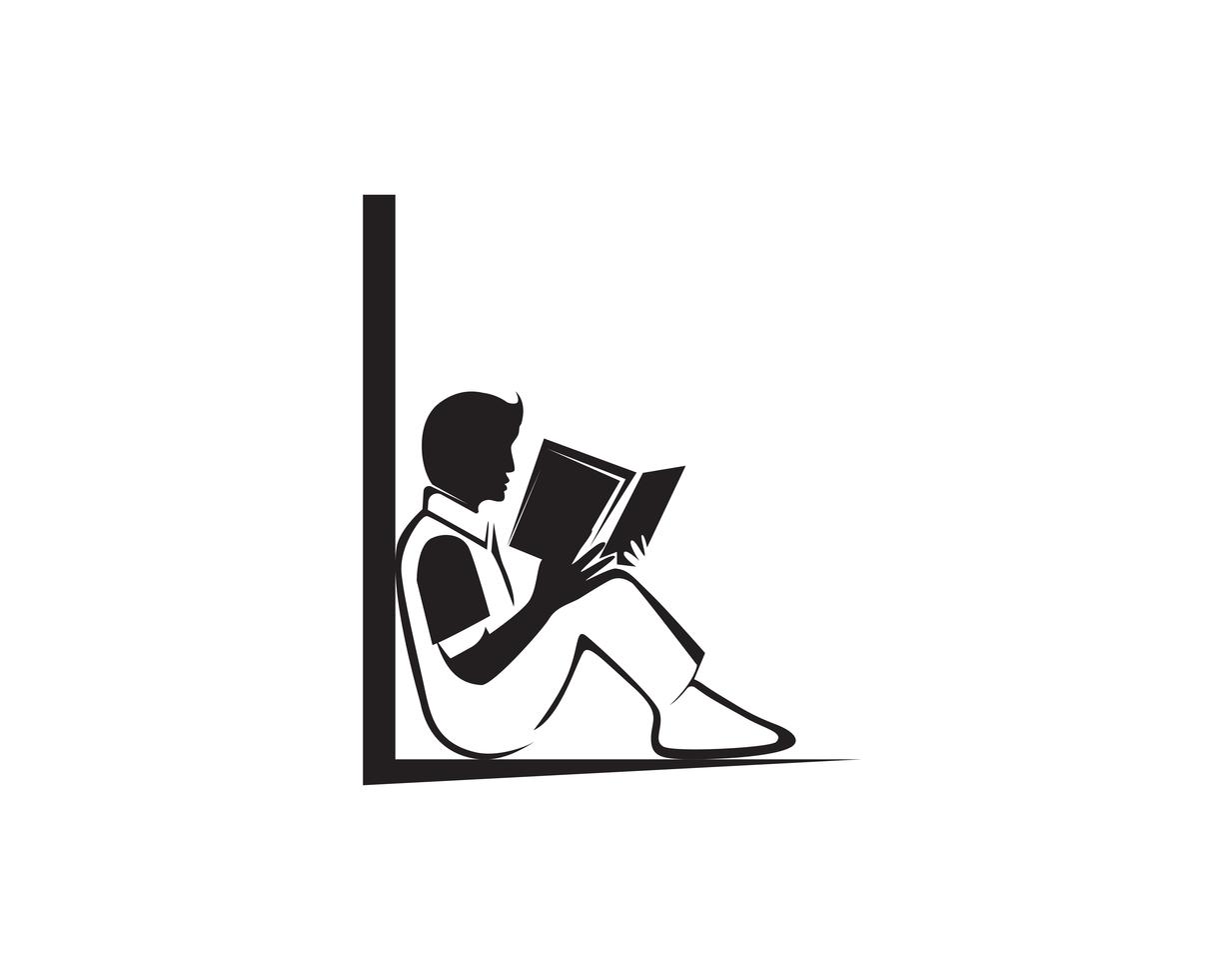 Reading Book Logo And Symbols Silhouette Illustration Black 584890