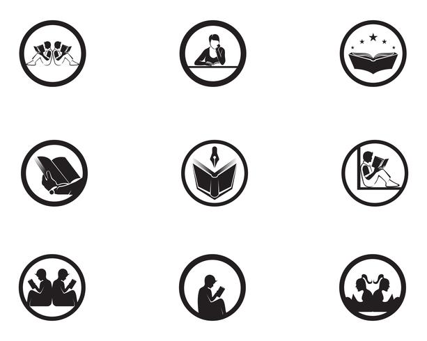 Reading Book Logo And Symbols Silhouette Illustration Black 585060