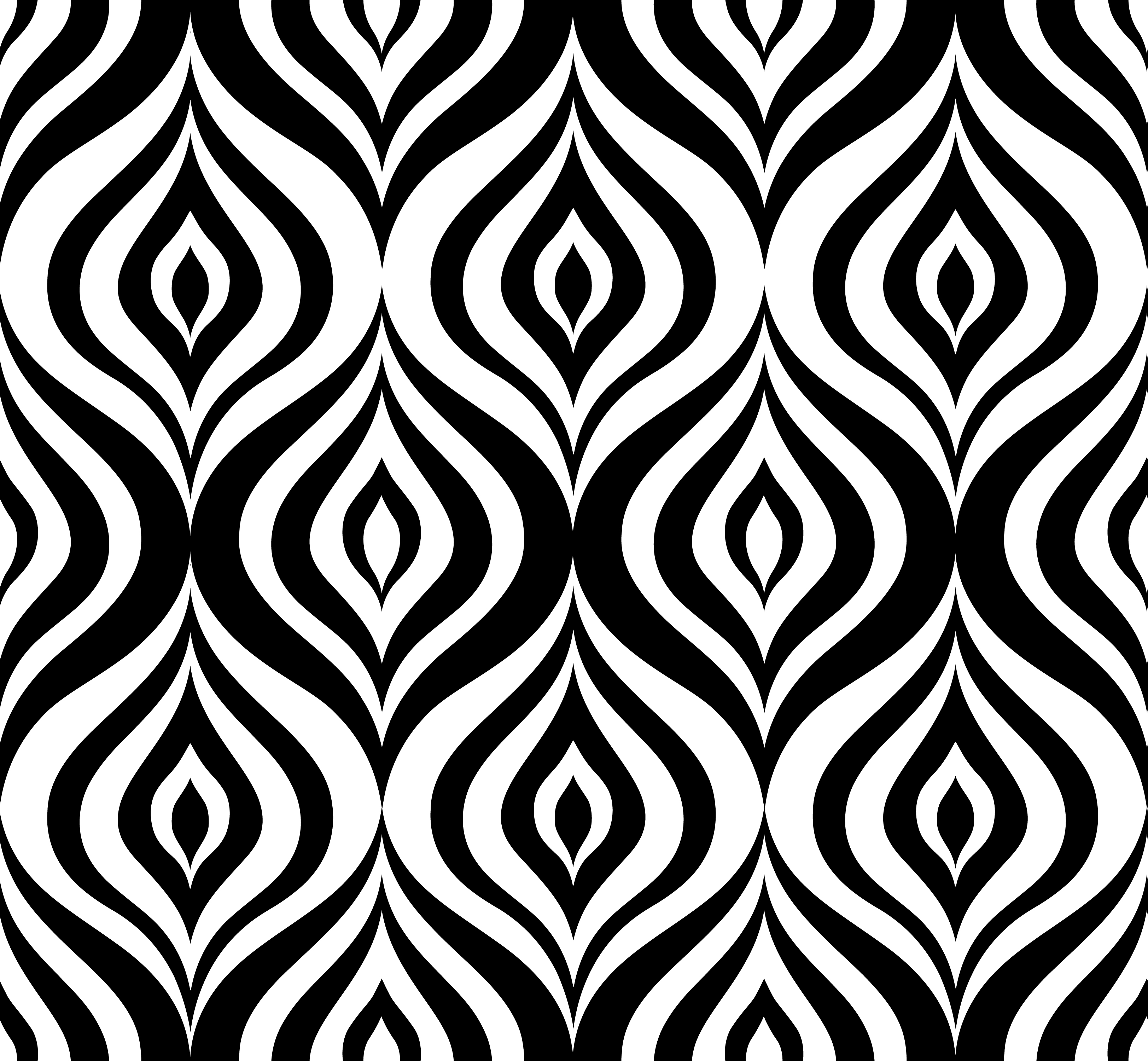 Abstract Seamless Pattern Floral Oriental Geometric Line Ornament