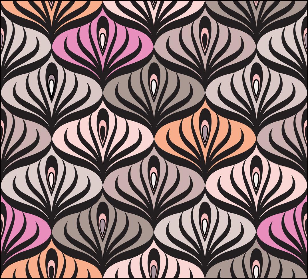 Abstract Seamless Pattern Floral Oriental Geometric Line Ornament