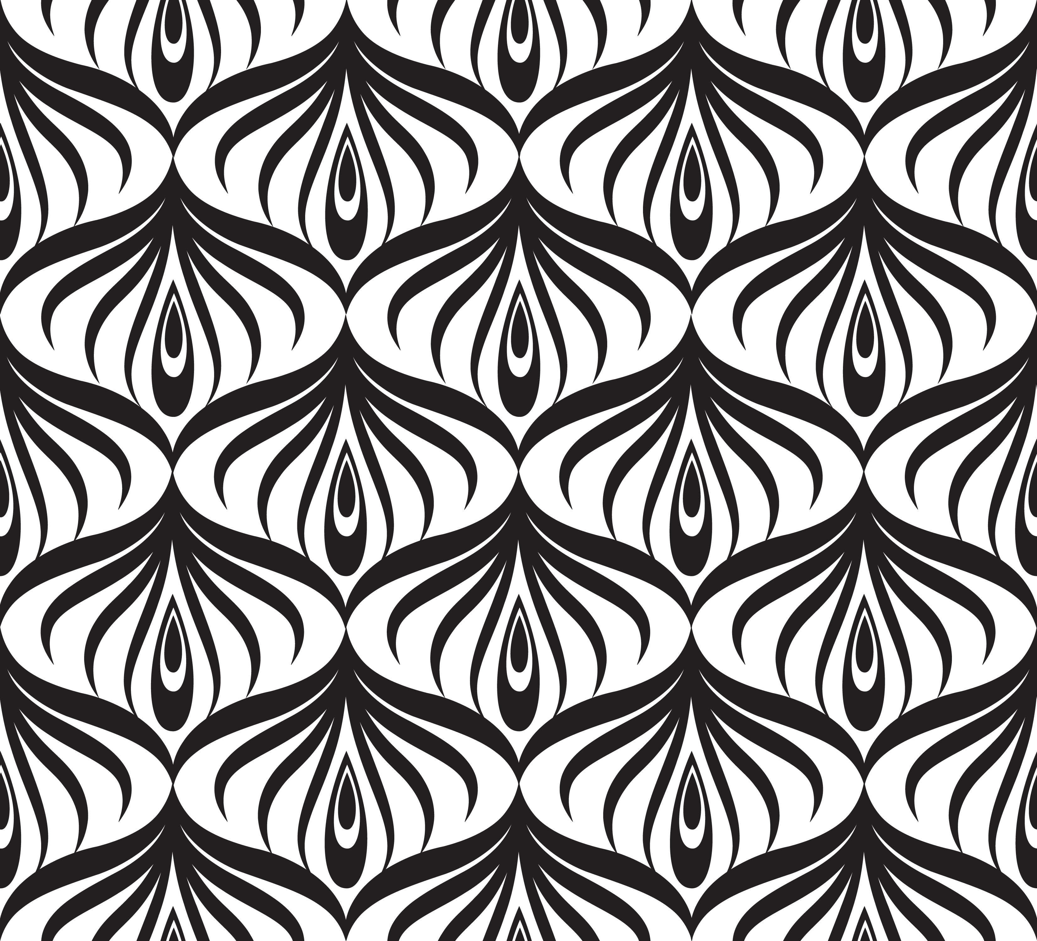 Abstract Seamless Pattern Floral Oriental Geometric Line Ornament