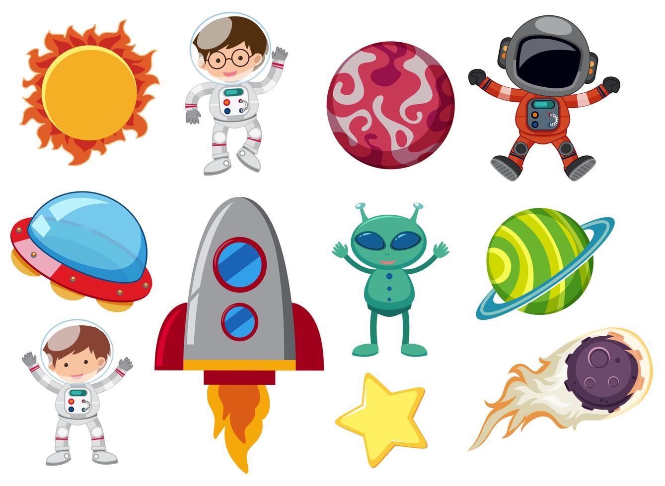 A Set of Solar System Element 589131 Vector Art at Vecteezy