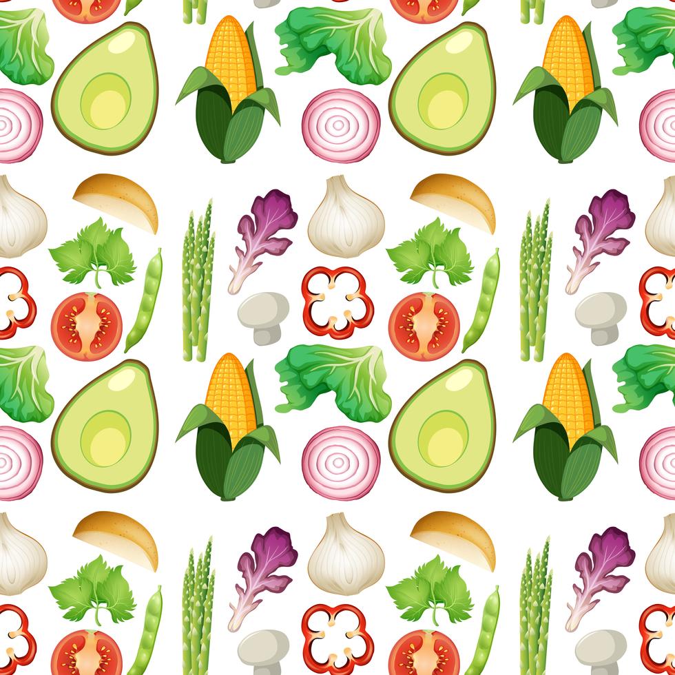 Seamless Fresh Vegetable Background 591558 Vector Art at Vecteezy