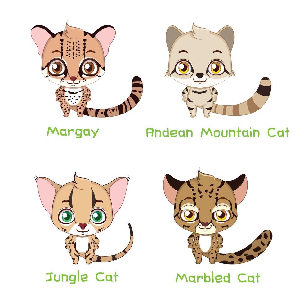 Set Of Various Wild Cat Species 599069 Vector Art At Vecteezy set-of-various-wild-cat-species-599069-vector-art-at-vecteezy
