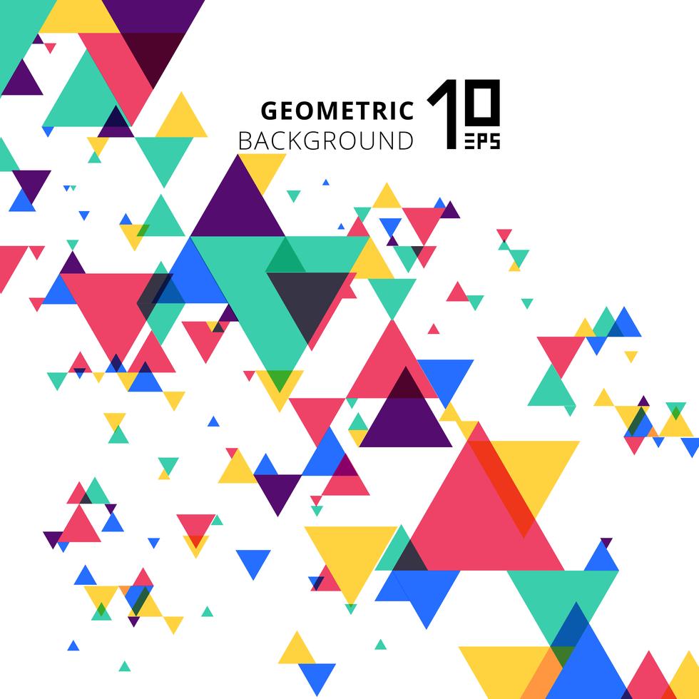 Abstract colorful and creative modern geometric overlapping triangles ...